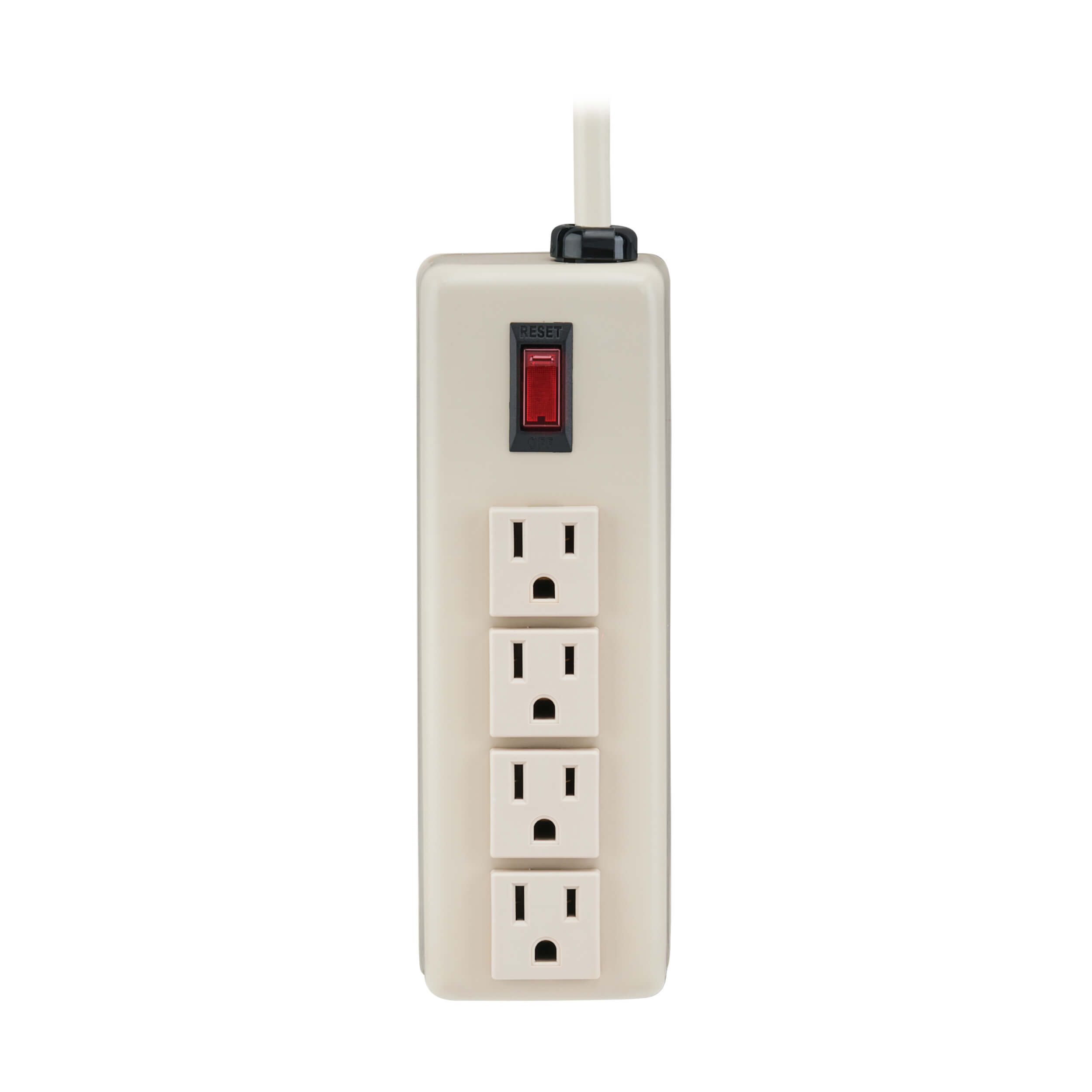 Waber Industrial Power Strip, 4-Outlet, 6 ft. Cord, 5-15P, Lighted On ...