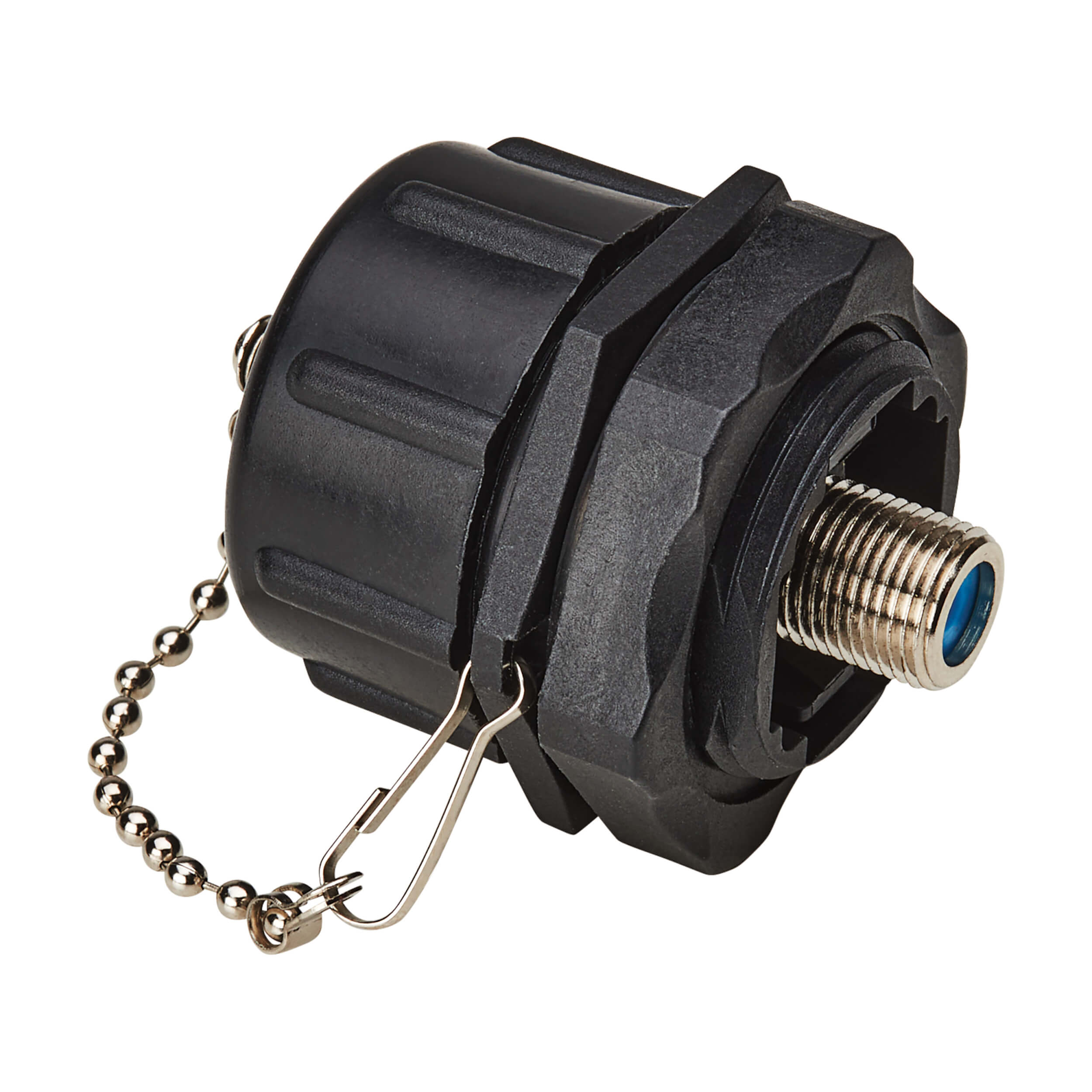 Rigid Industrial F-Type Female Adapter, IP68, Black | Eaton