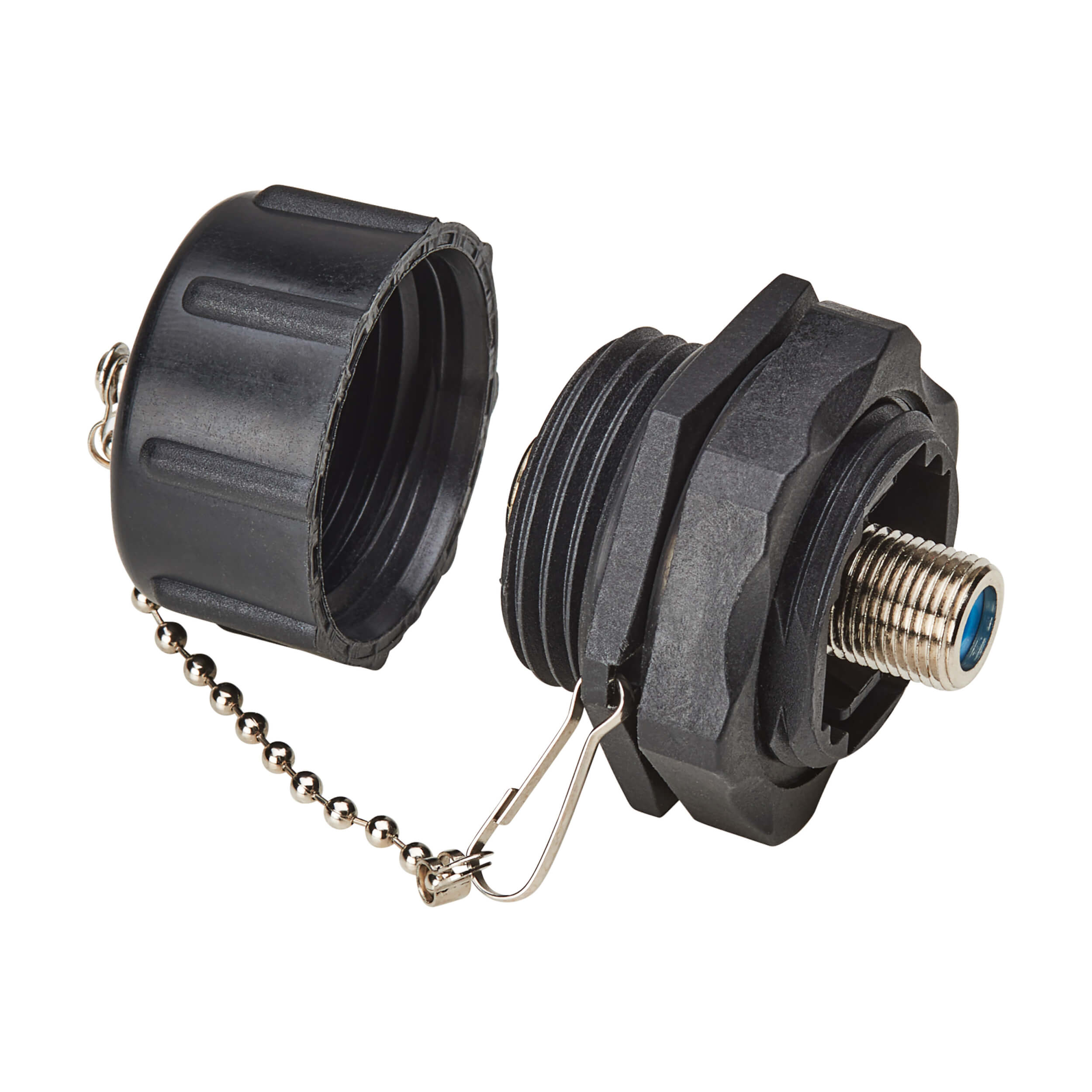 Rigid Industrial F-Type Female Adapter, IP68, Black | Eaton