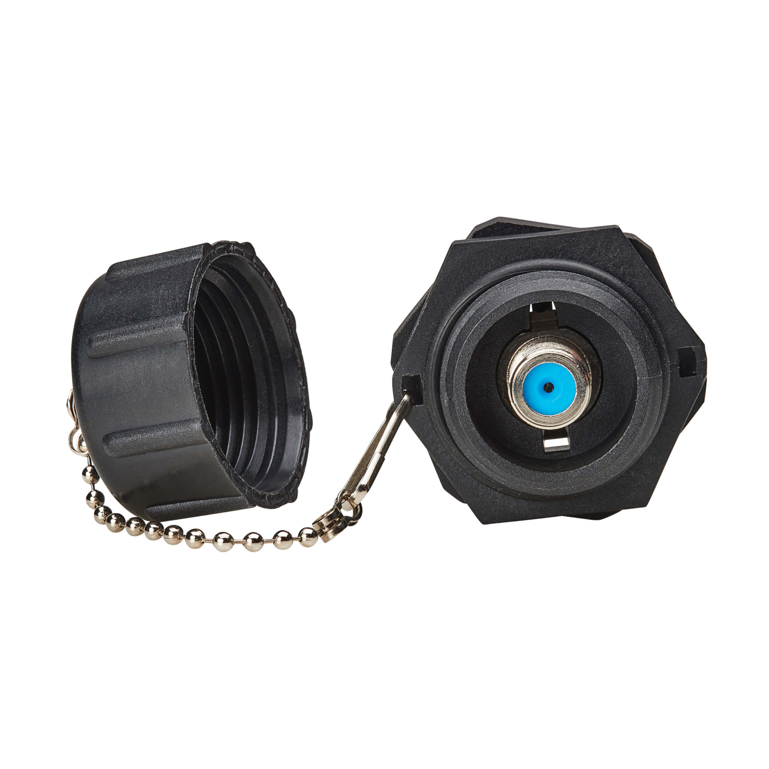 Rigid Industrial F-Type Female Adapter, IP68, Black | Eaton