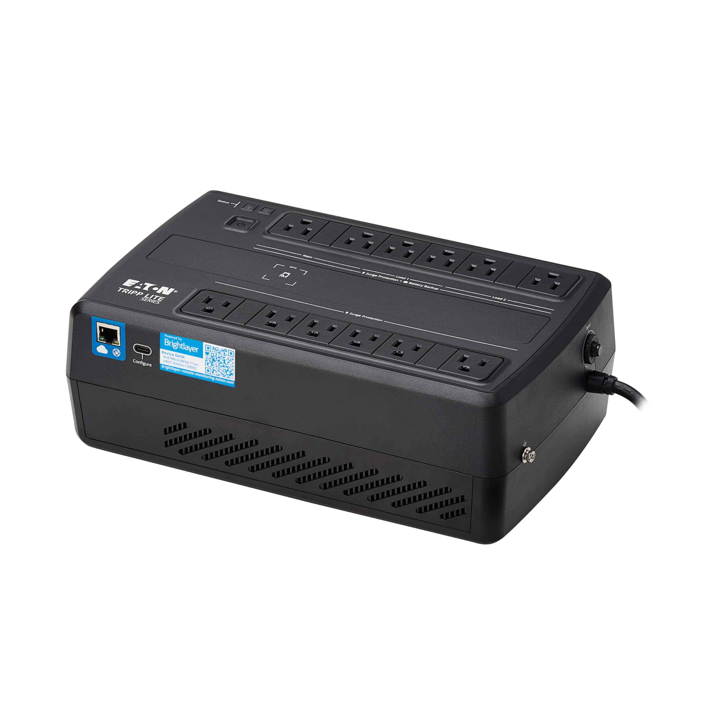 Line-Interactive UPS, 750VA 450W, 12 Outlets, 120V, Cloud-Connected | Eaton