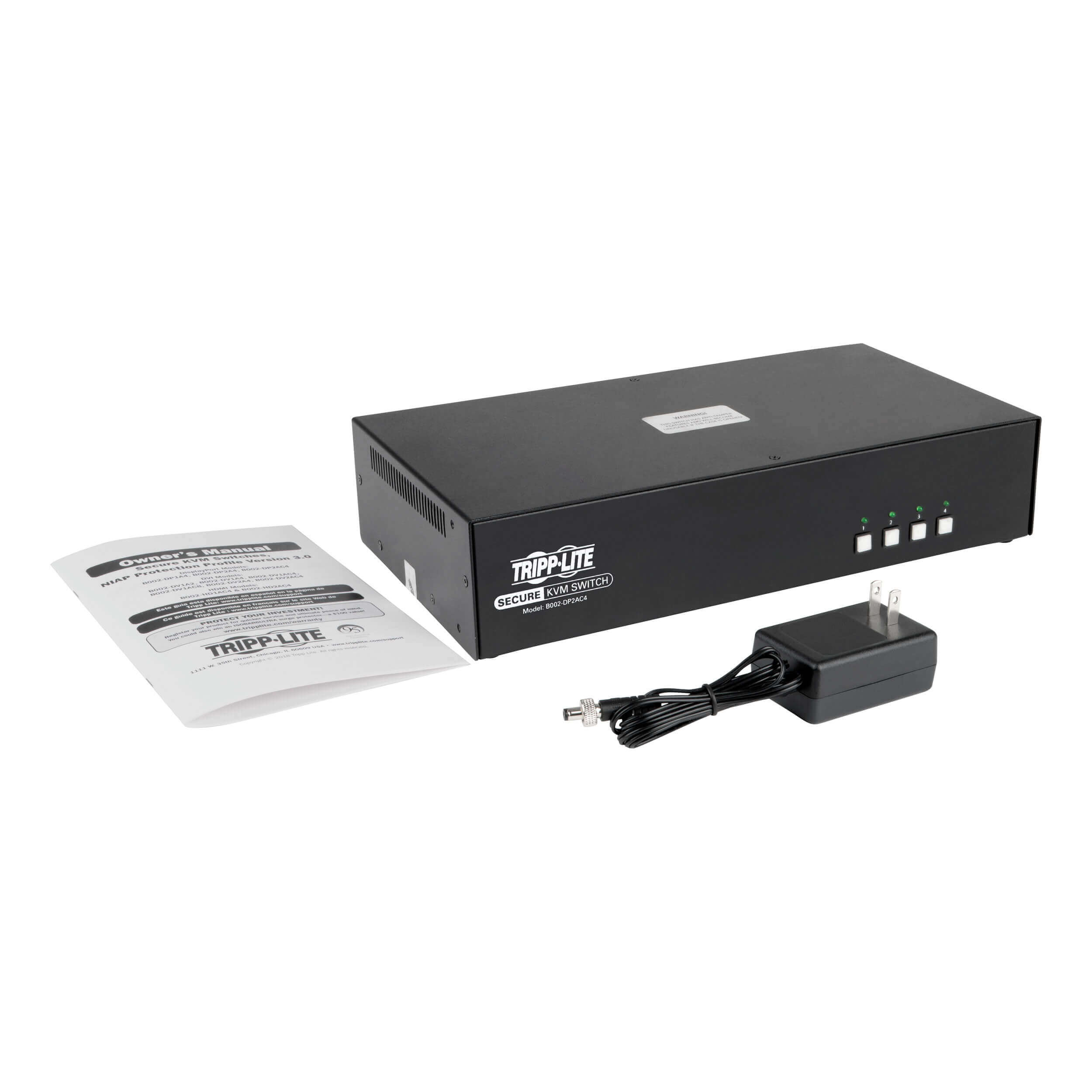 Secure NIAP KVM Switch, DP-to-DP, 4-Port, 4K, Audio | Eaton