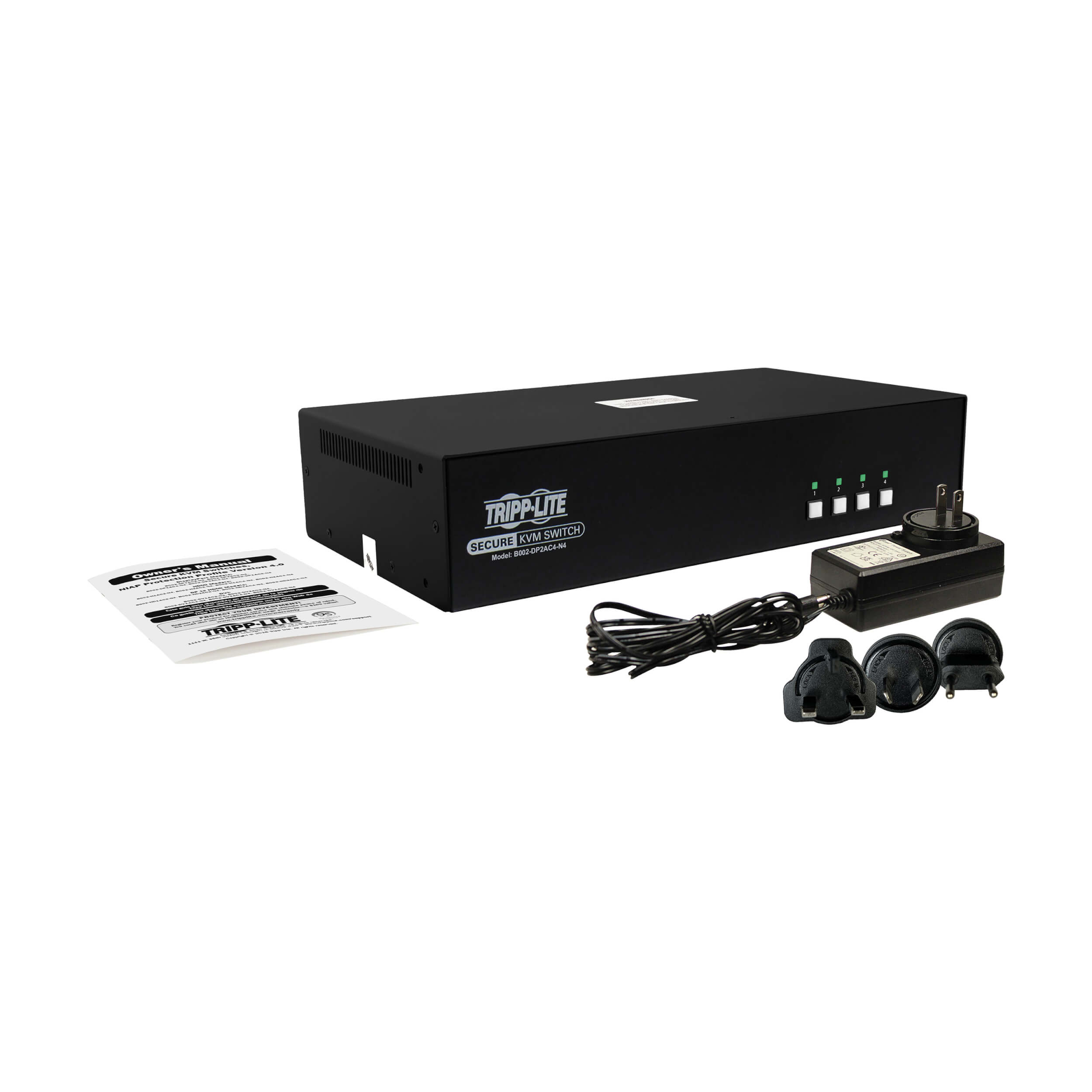 Secure KVM Switch, 4-Port, Dual Head, 4K DisplayPort, CAC , NIAP | Eaton