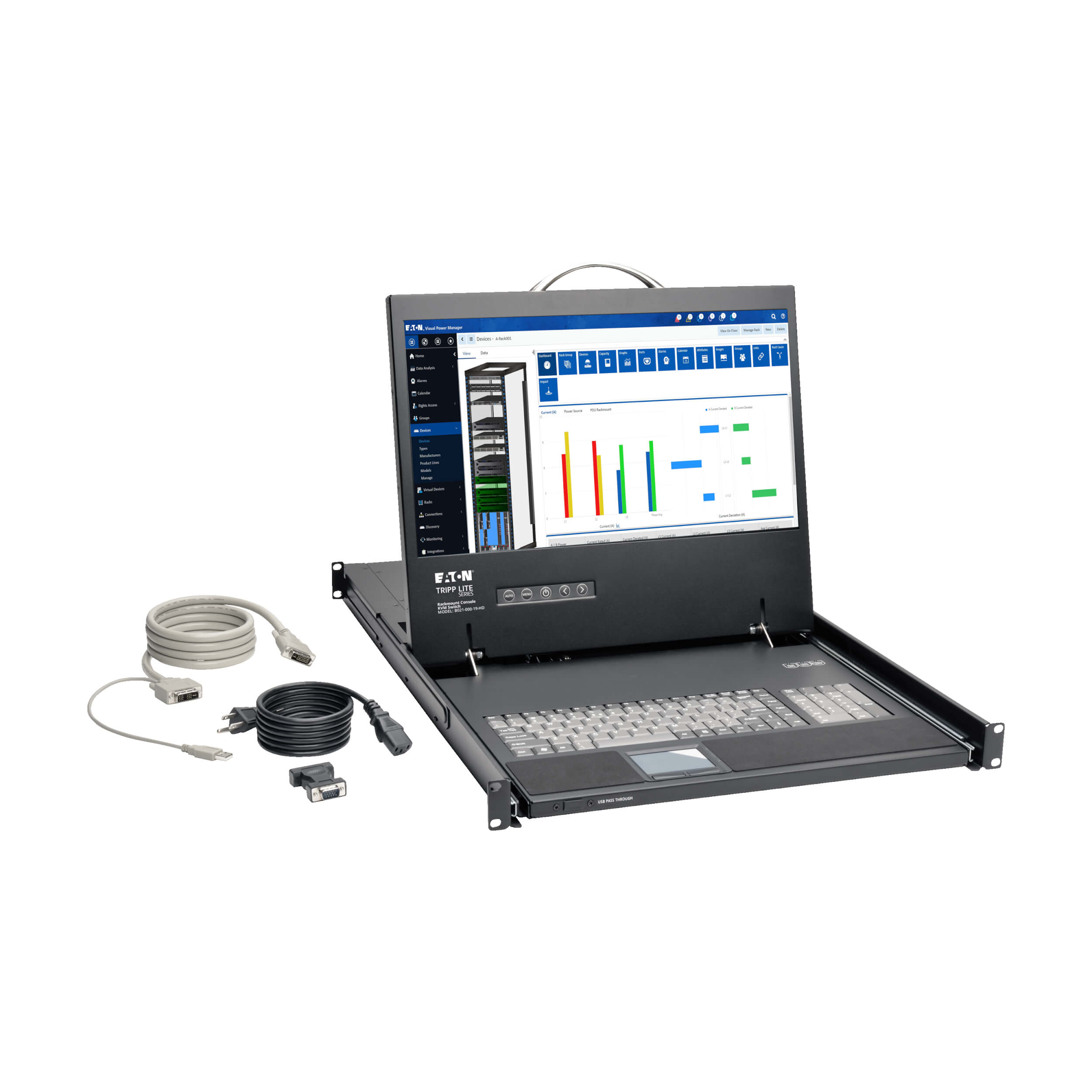 1U Rack-Mount Console, 19" LCD, DVI or VGA | Eaton