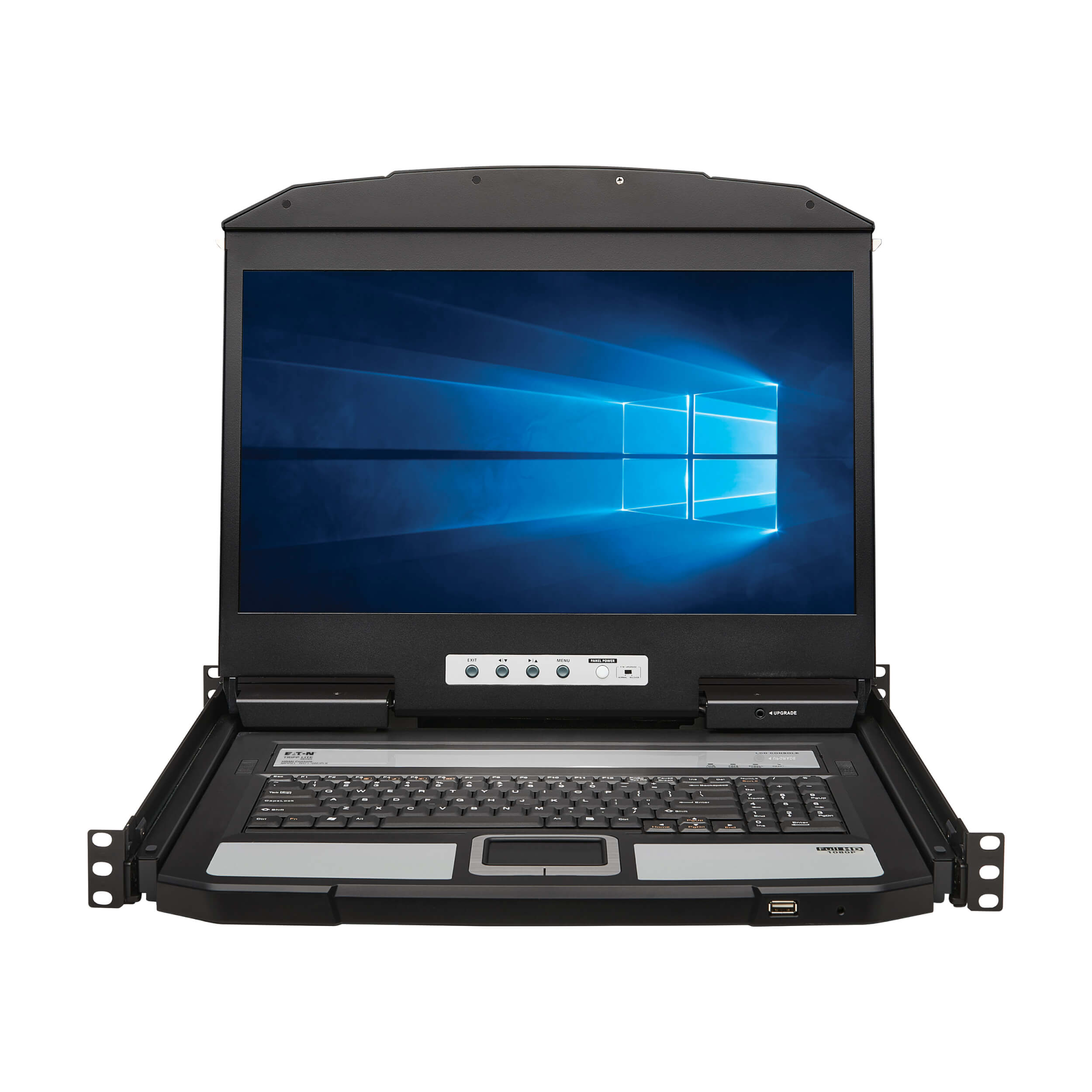 Short-depth 1U HDMI KVM console with 18.5 in. 1080p widescreen LCD | Eaton