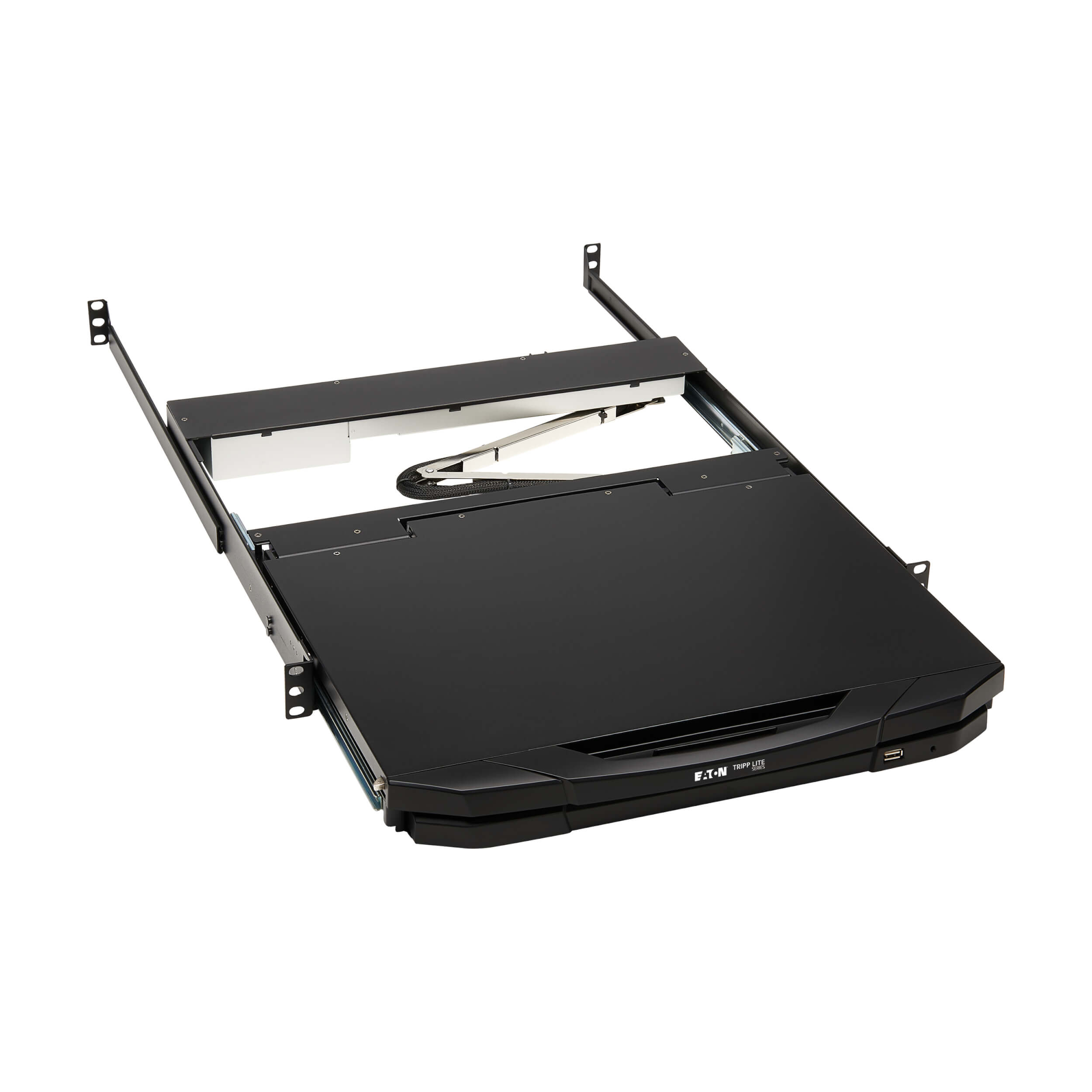 Short-depth 1U HDMI KVM console with 18.5 in. 1080p widescreen LCD | Eaton