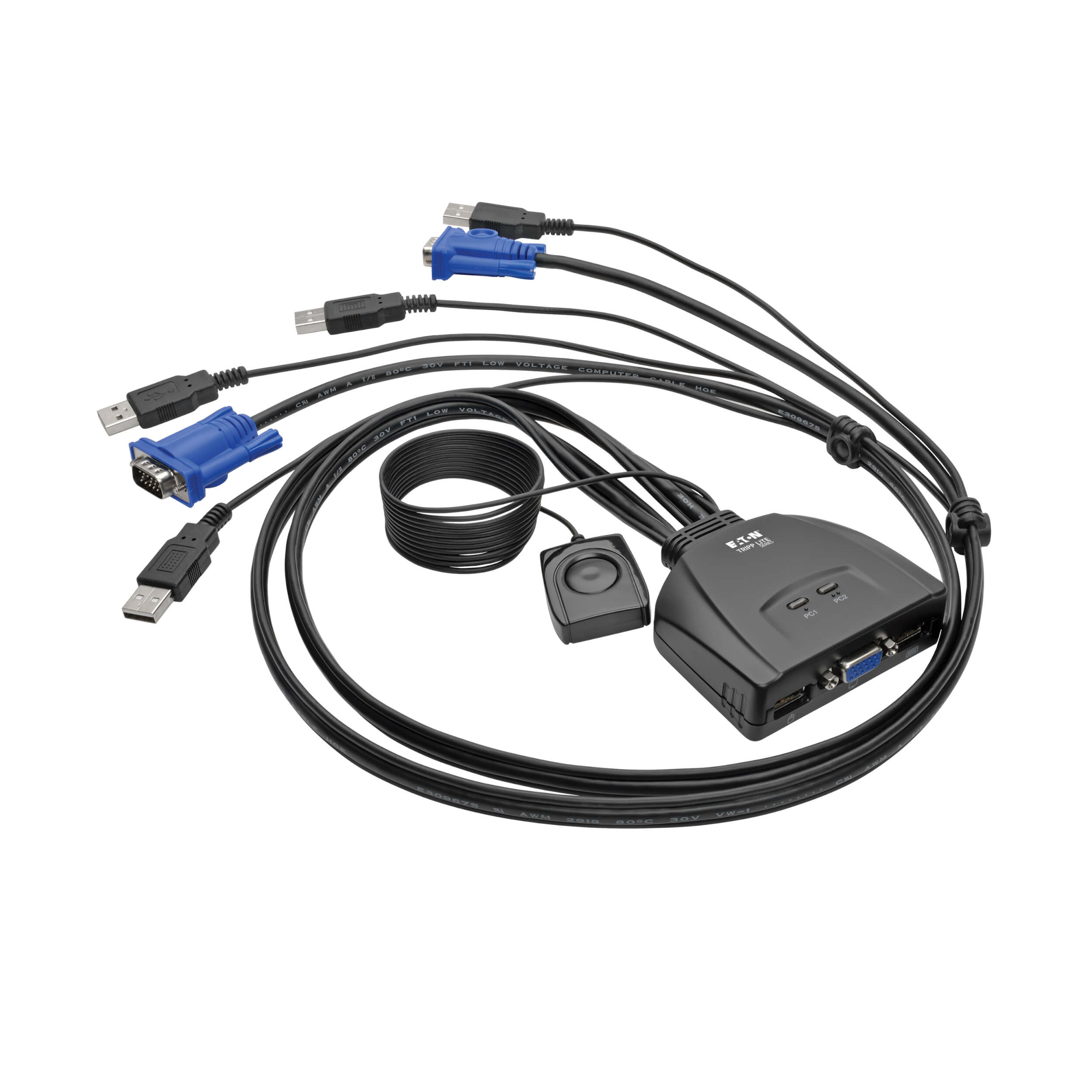 2-Port USB/VGA Cable KVM Switch, Cables, USB | Eaton
