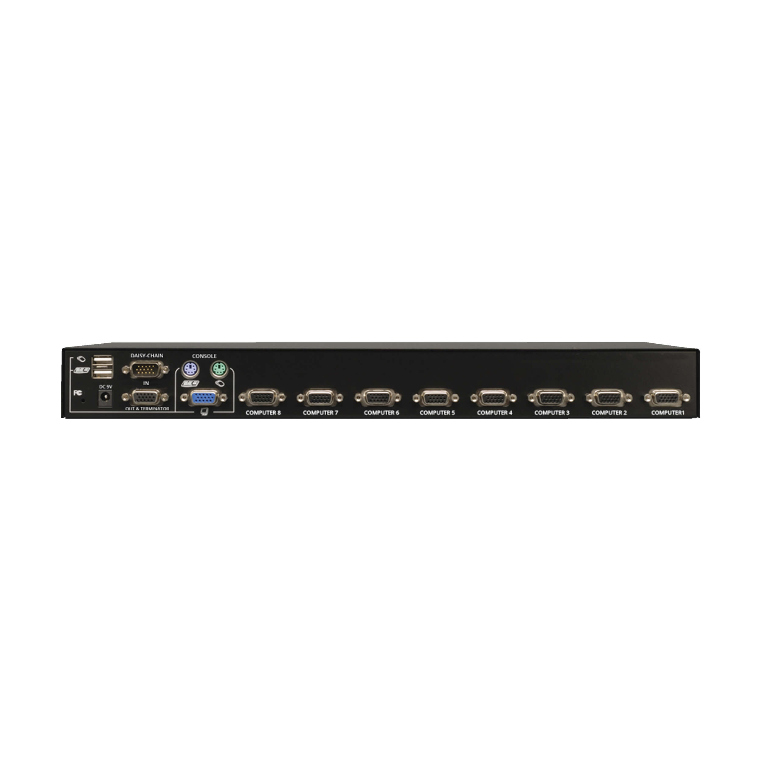 8-Port 1U Rack-Mount USB/PS2 KVM Switch, On-Screen Display | Eaton
