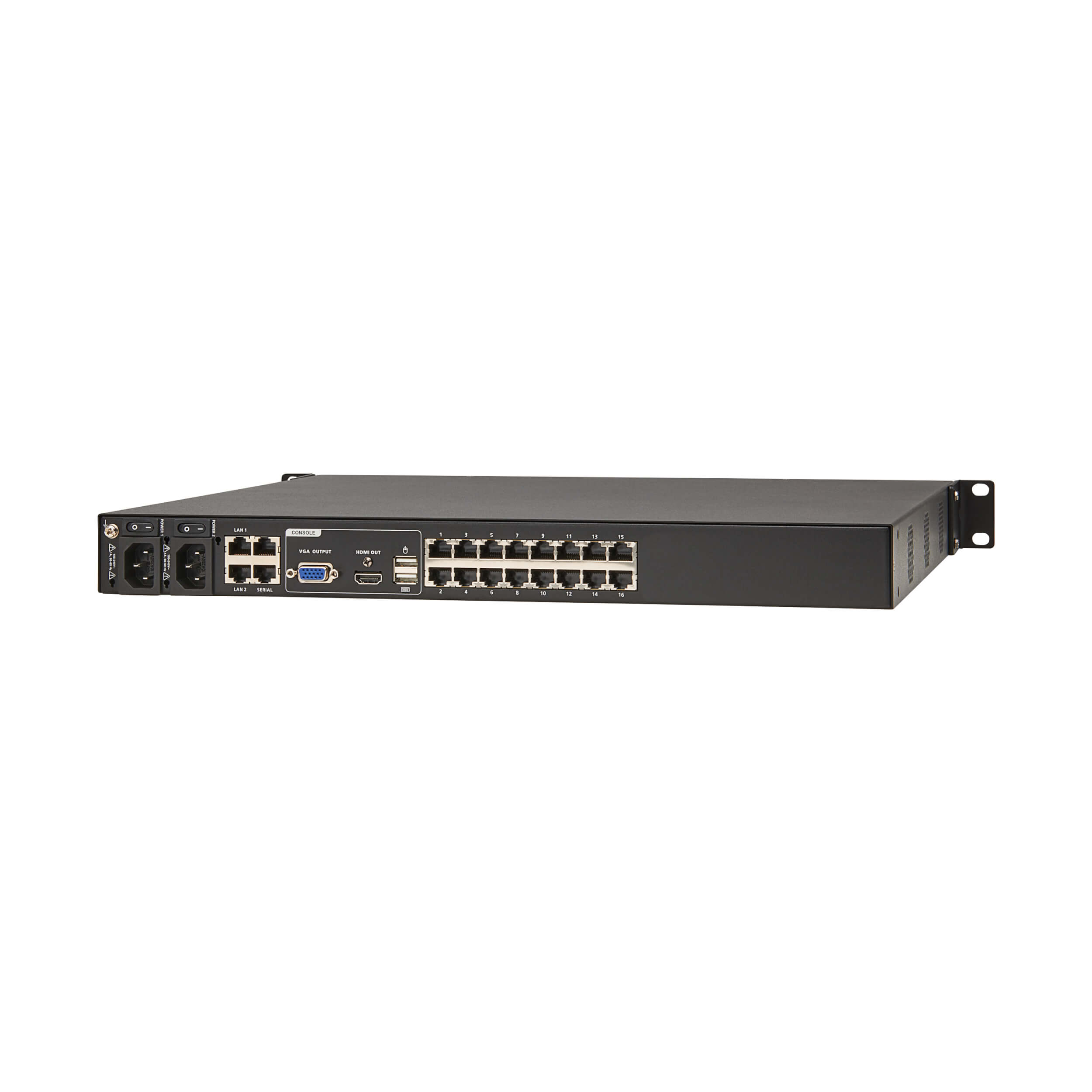 16-Port Cat5e KVM Switch, IP, 2 Remote, 1 Local, HDMI, 1U, TAA | Eaton