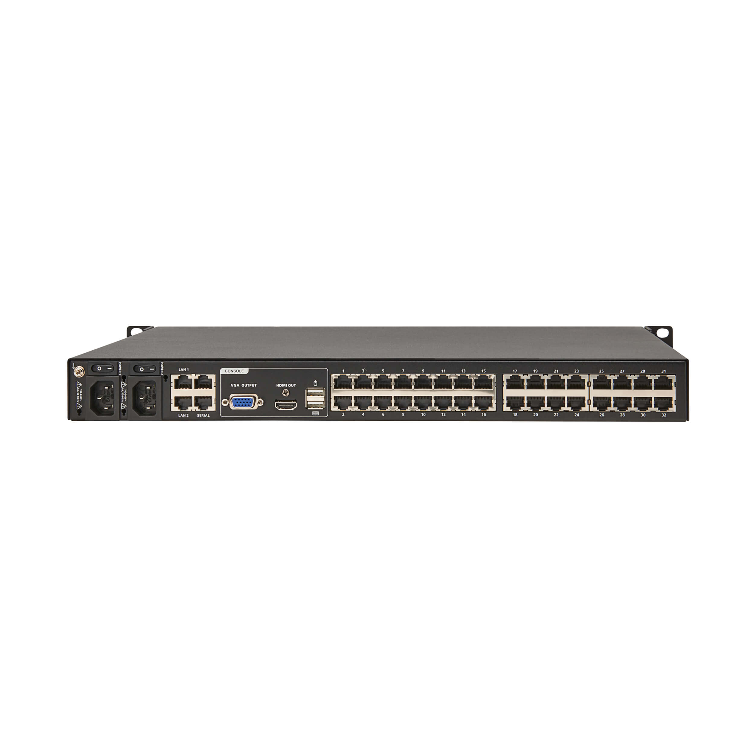 32-Port Cat5e KVM Switch, IP, 3 Remote, 1 Local, HDMI, 1U, TAA | Eaton