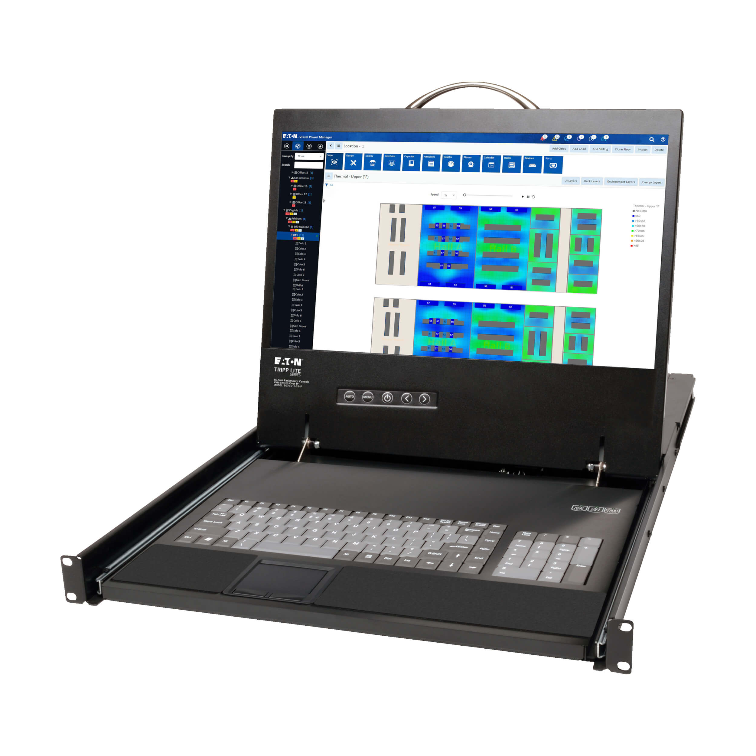 NetCommander 16-Port Cat5 KVM over IP Switch - 19 in. LCD, 1 Remote + 1 ...