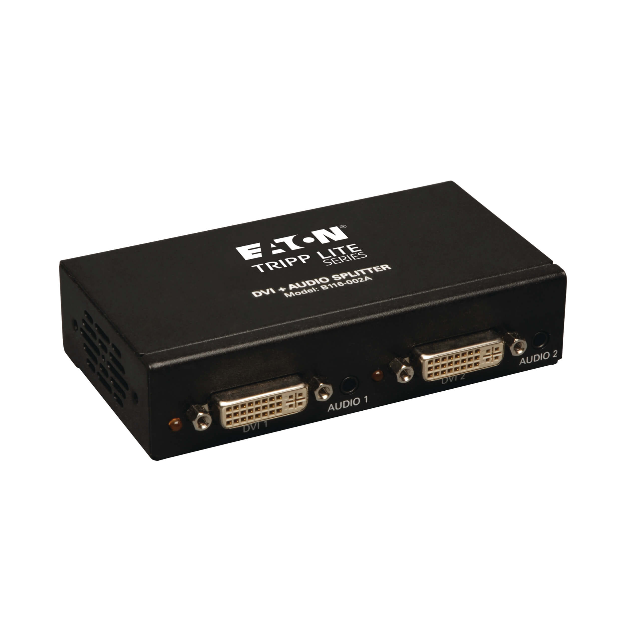 2-Port DVI Splitter, Audio & Signal Booster, 60Hz, 1080p, DVI F 2xF | Eaton