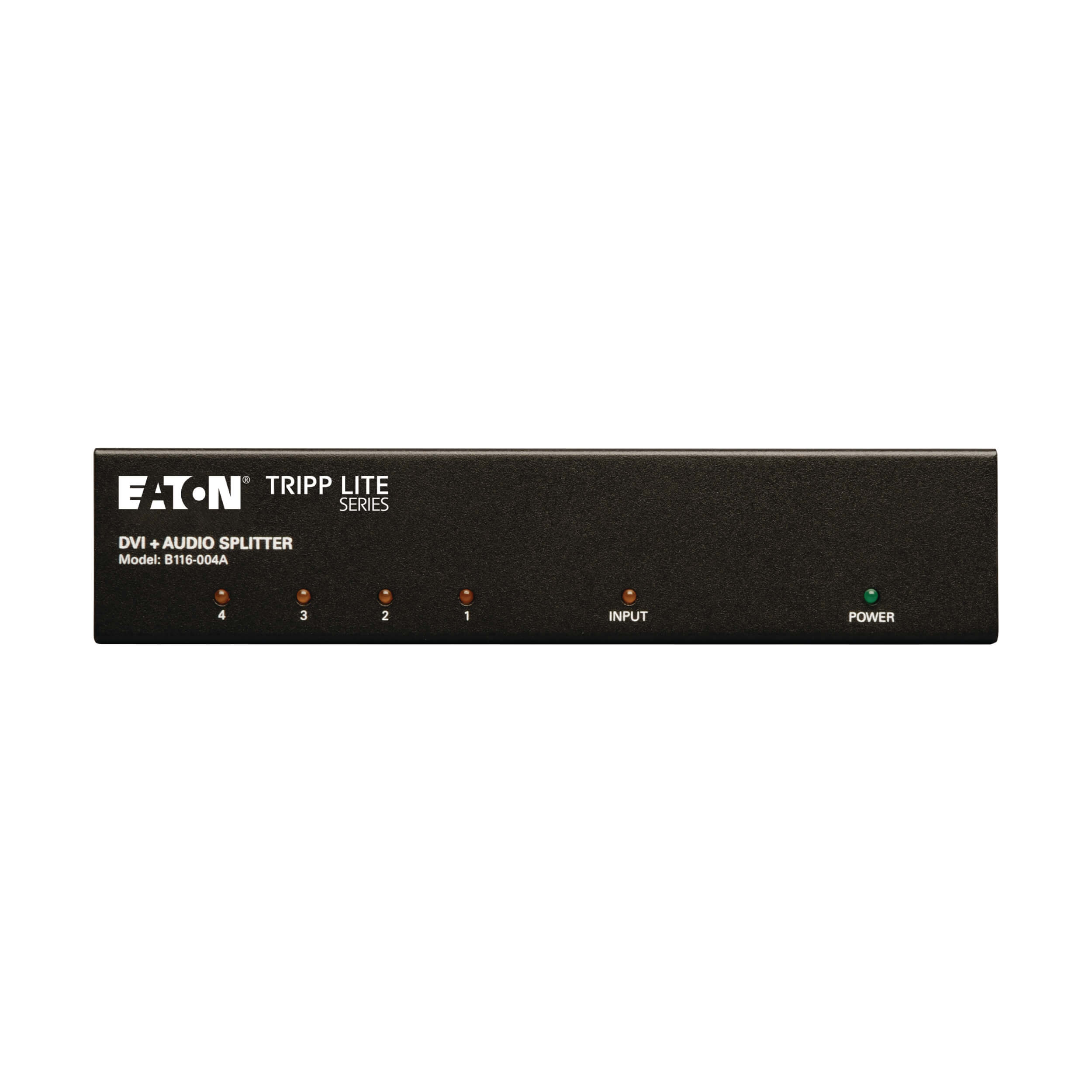4-Port DVI Splitter, Audio & Signal Booster, DVI-I, 1080p, 60 Hz | Eaton
