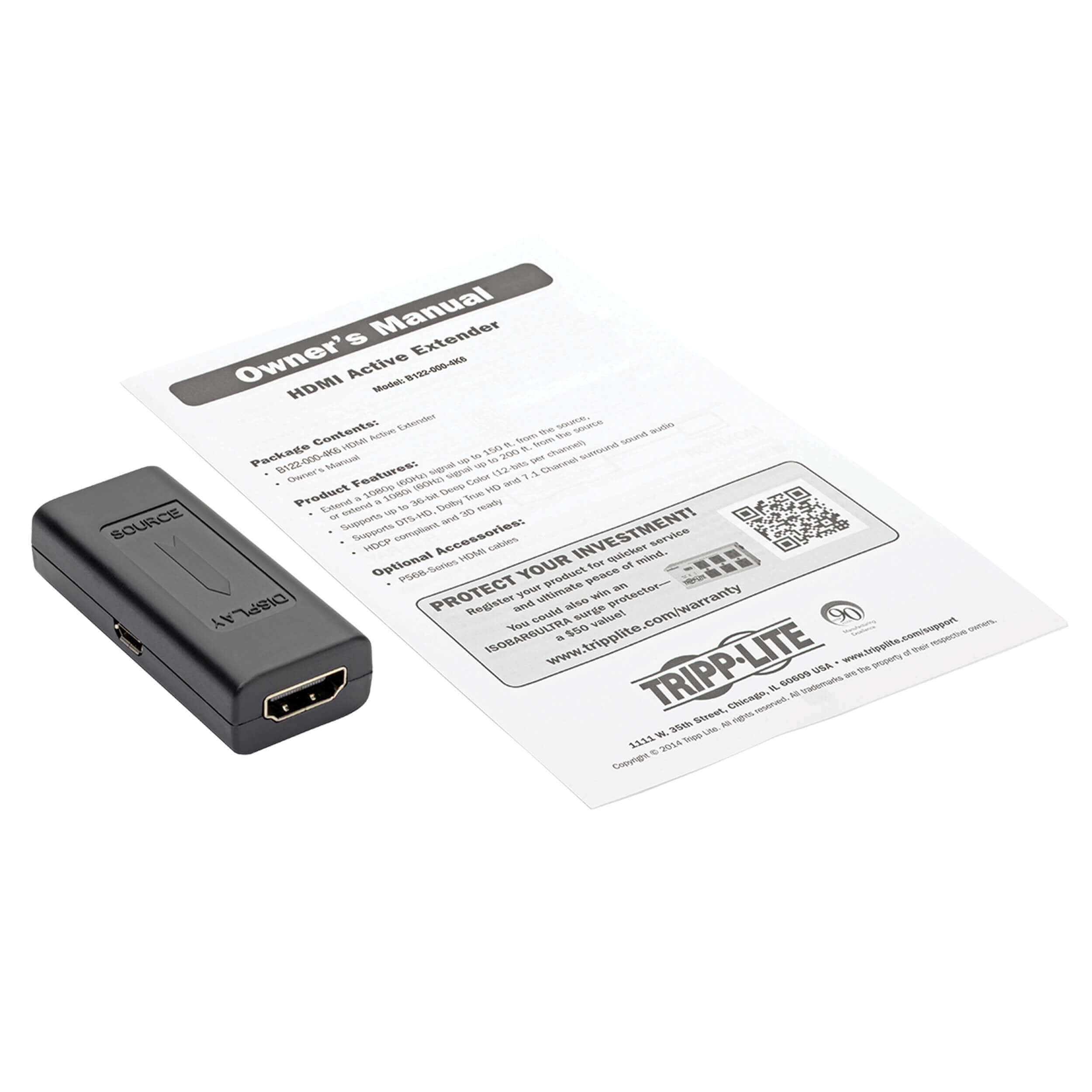 HDMI In-Line Signal Booster, 4K @ 60 Hz, Up to 50 ft. | Eaton