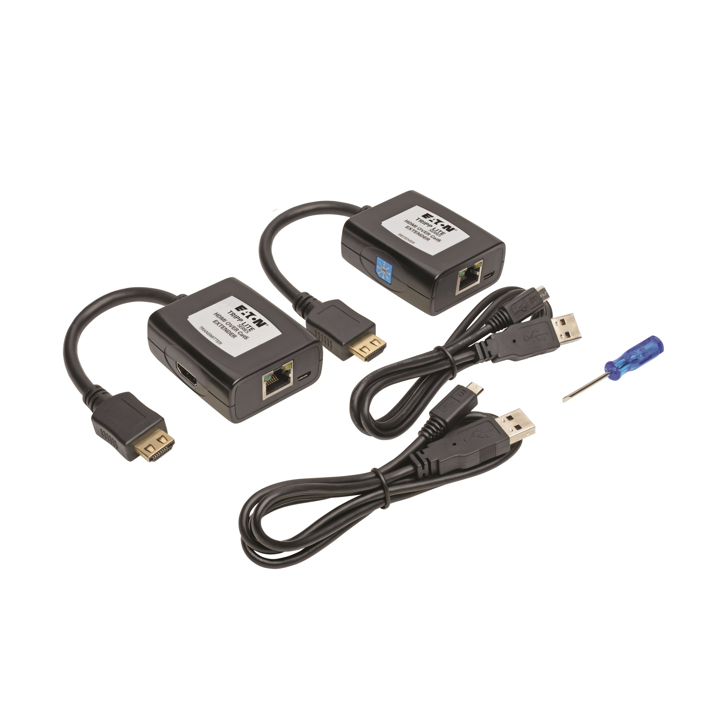HDMI over Cat5 Cat6 Extender Kit, USB Powered, 125-ft. | Eaton
