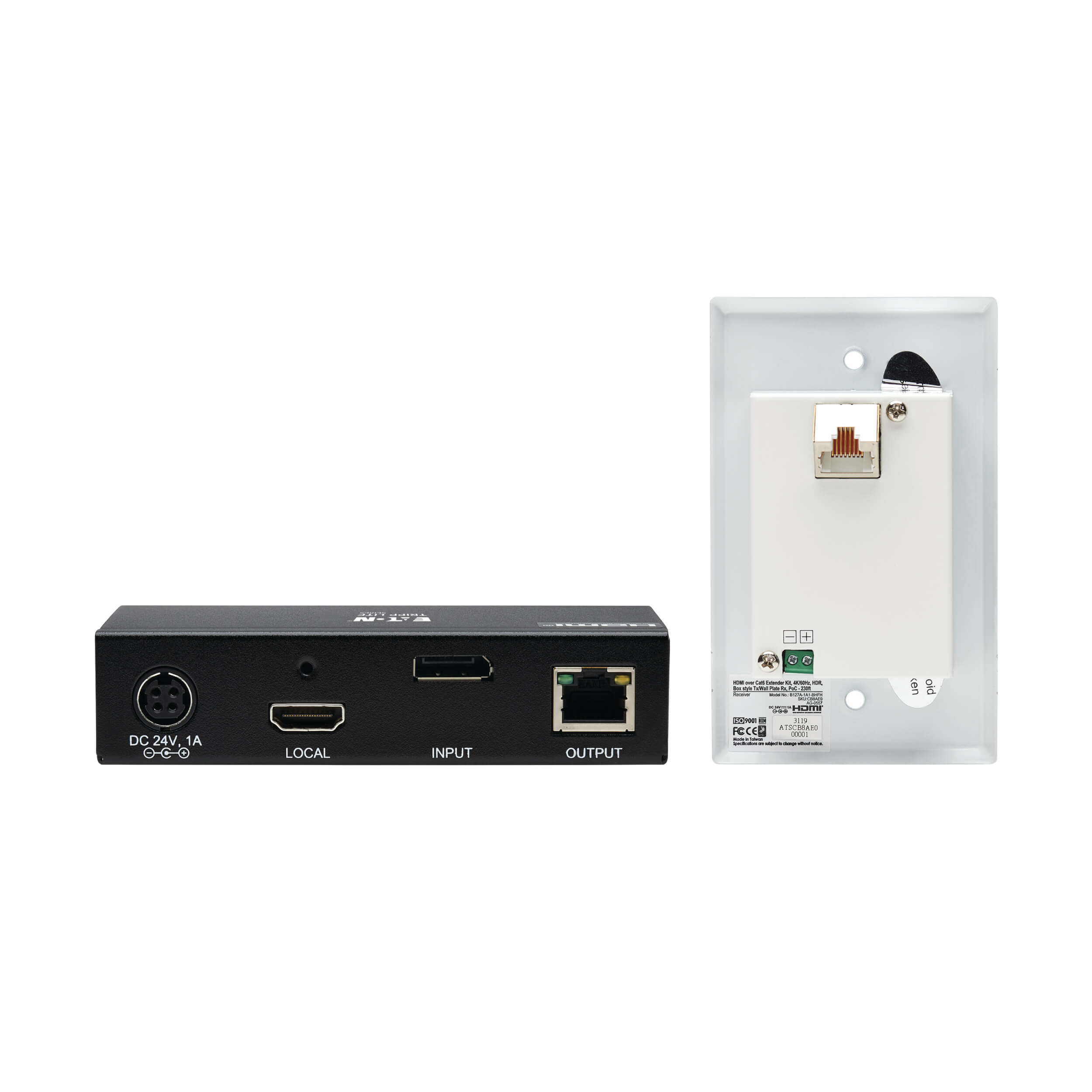 DisplayPort to HDMI Cat6 Extender, Box-Style, 4K/60, 230 ft | Eaton