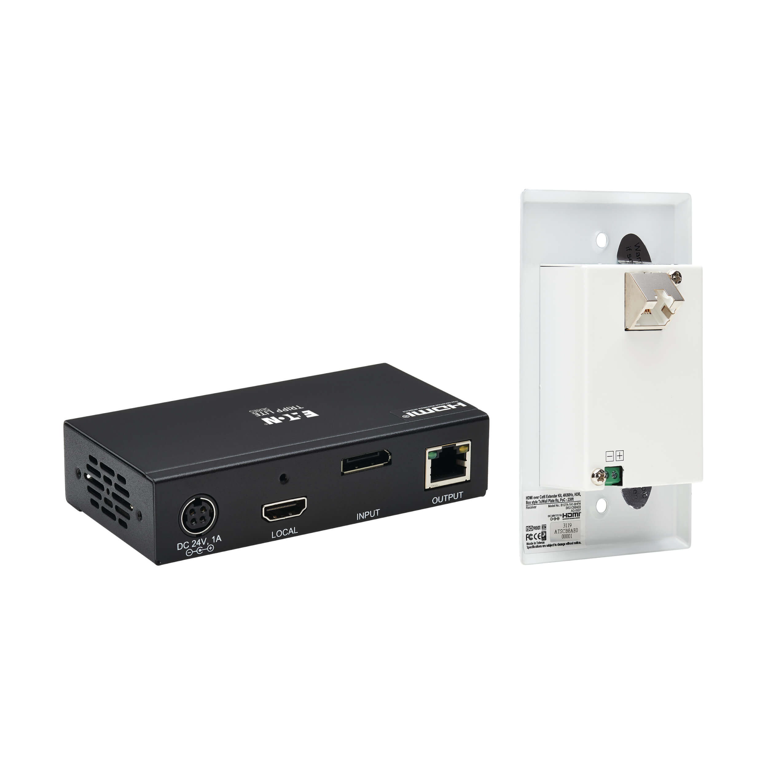 DisplayPort to HDMI Cat6 Extender, Box-Style, 4K/60, 230 ft | Eaton