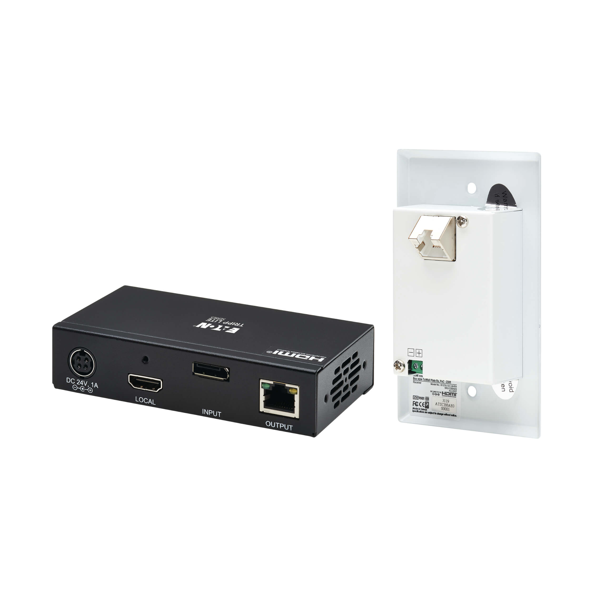 DisplayPort to HDMI Cat6 Extender, Box-Style, 4K/60, 230 ft | Eaton