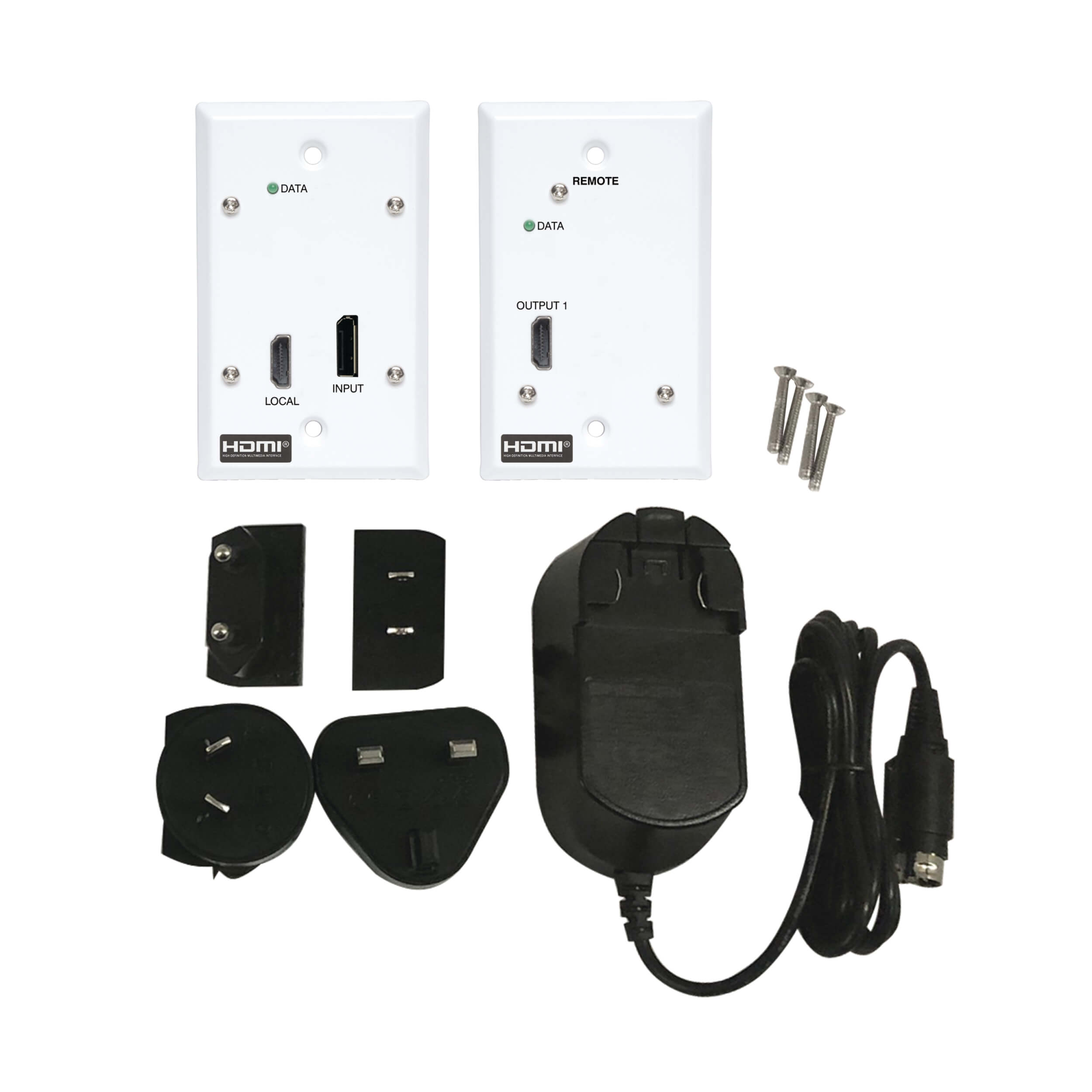 DisplayPort to HDMI Cat6 Extender, Wallplate, 4K/60, 230 ft | Eaton