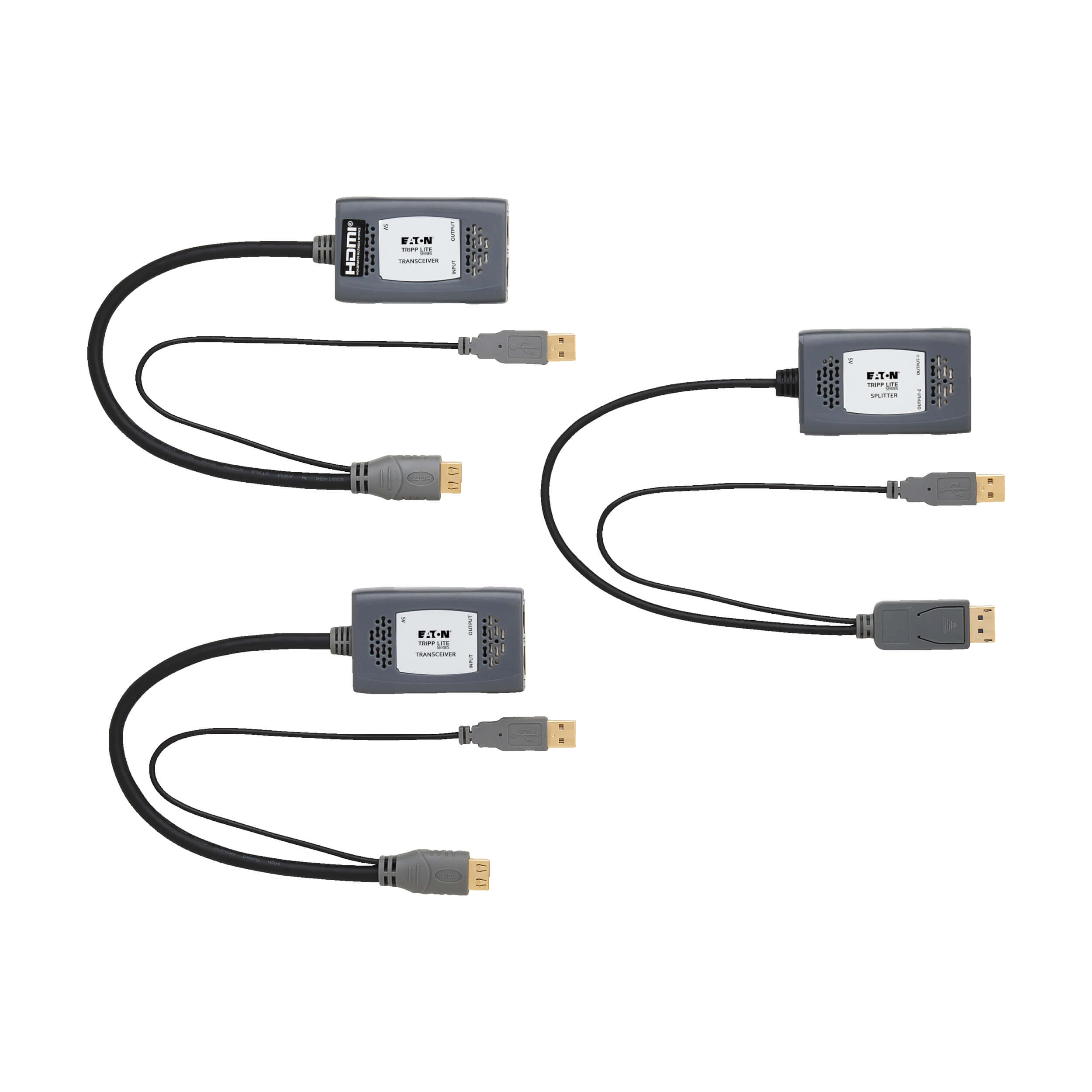2-Port DisplayPort to HDMI over Cat6 Extender, 4K 60Hz, HDR | Eaton