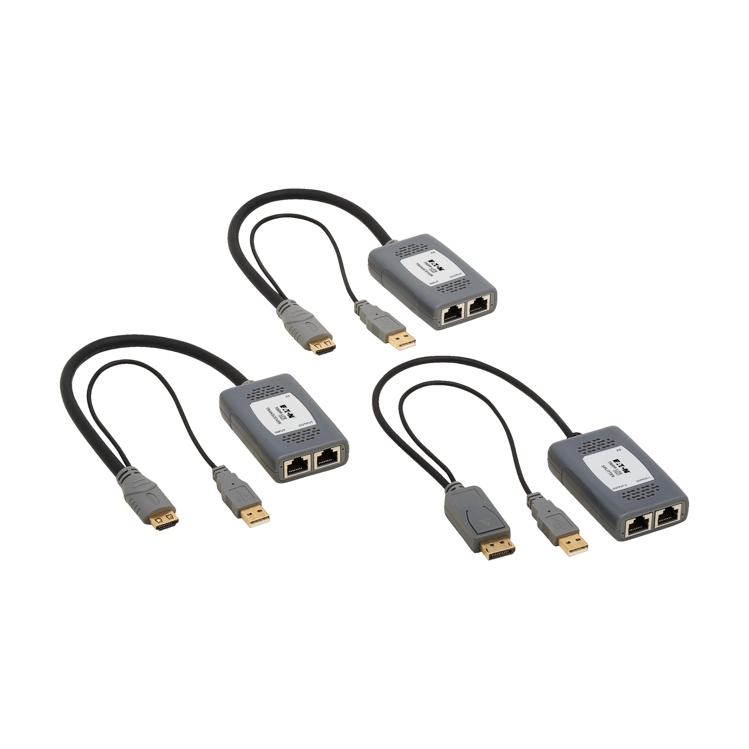 2-Port DisplayPort to HDMI over Cat6 Extender, 4K 60Hz, HDR | Eaton