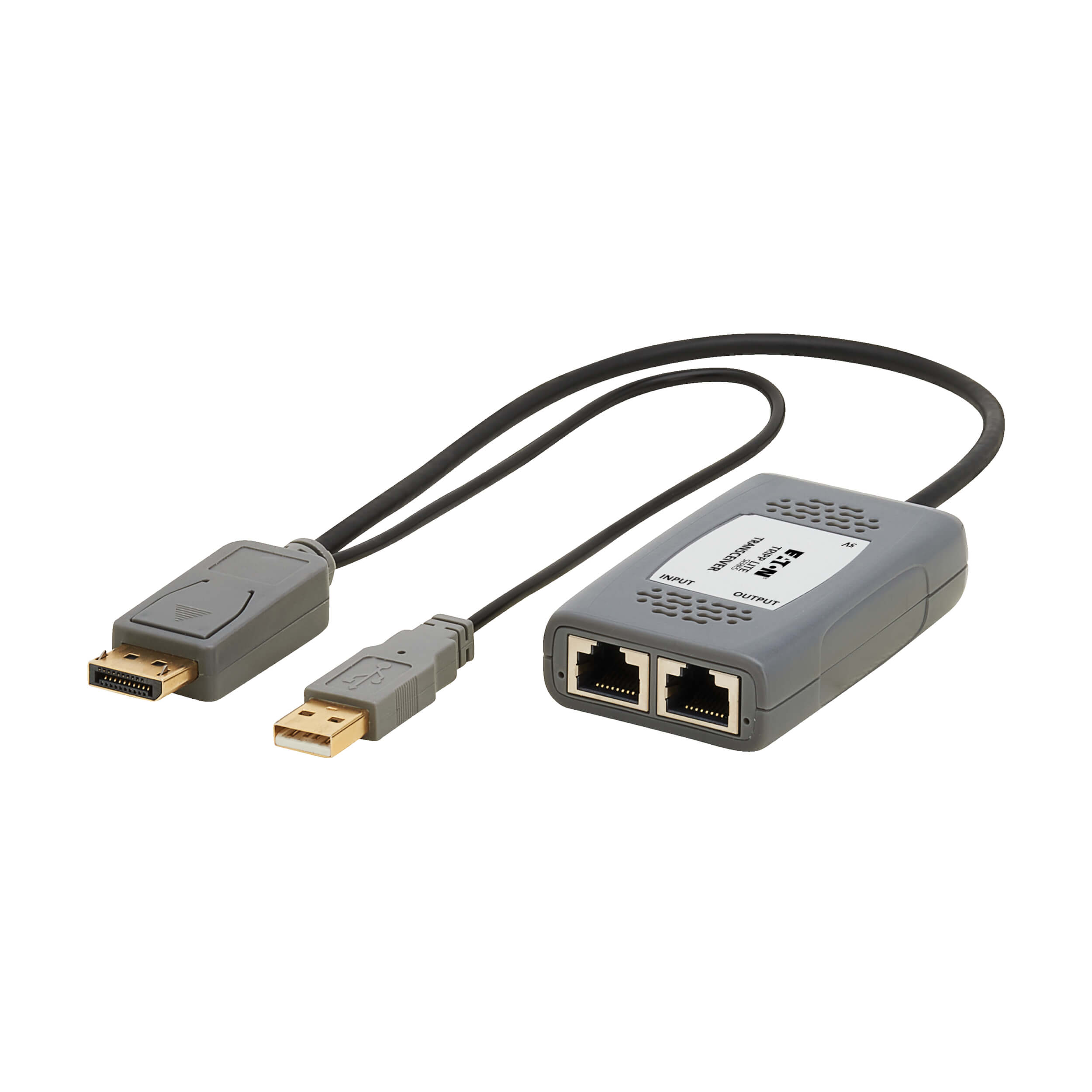 DisplayPort over Cat6 Pigtail Receiver, Repeater, 4K, 230ft | Eaton
