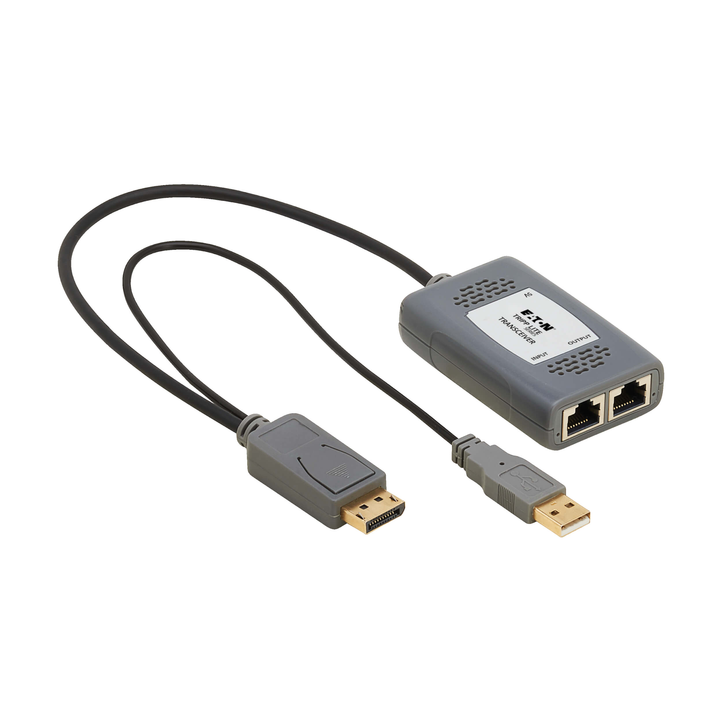 DisplayPort over Cat6 Pigtail Receiver, Repeater, 4K, 230ft | Eaton