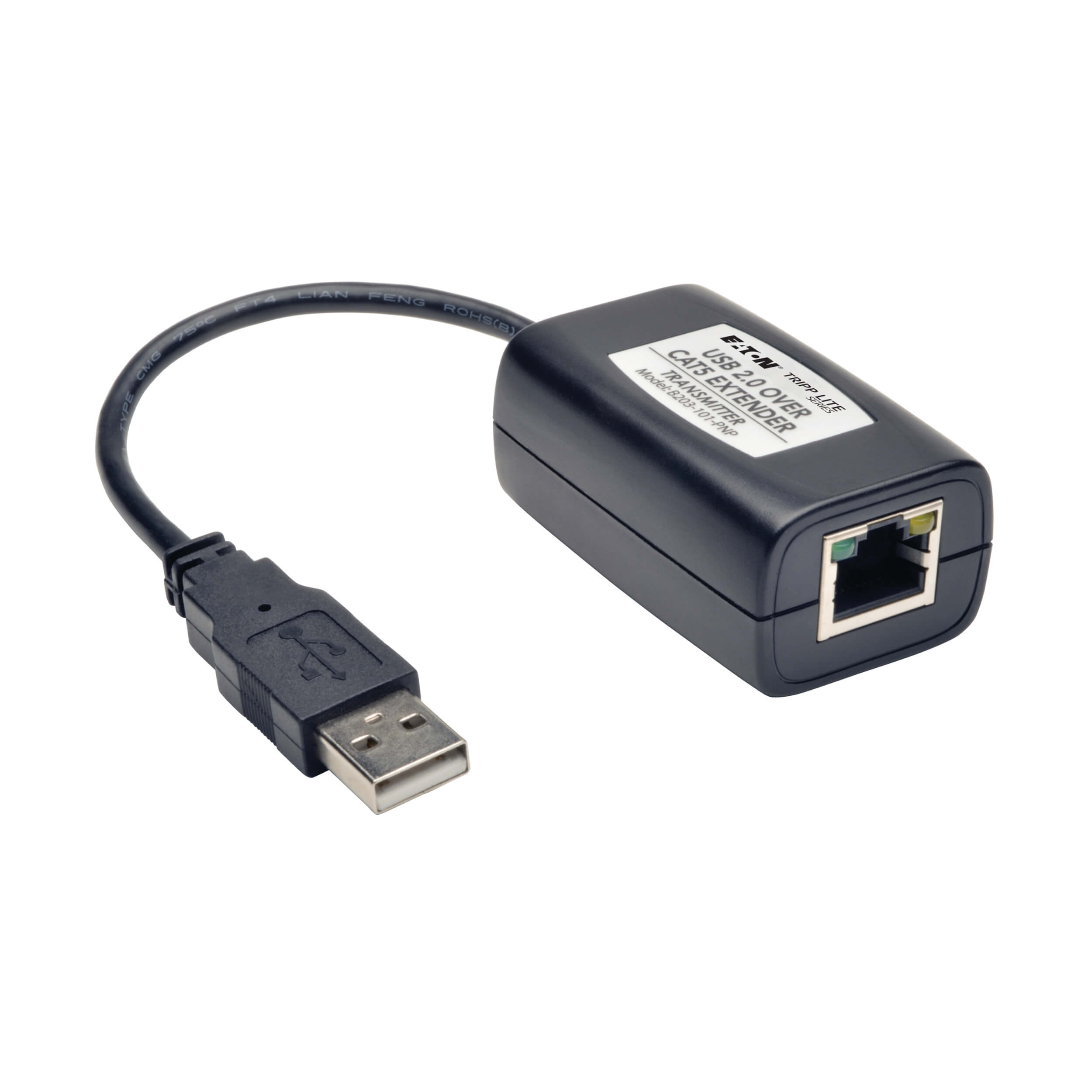 1-Port Plug-and-Play USB 2.0 over Cat5 Cat6 Extender Kit | Eaton