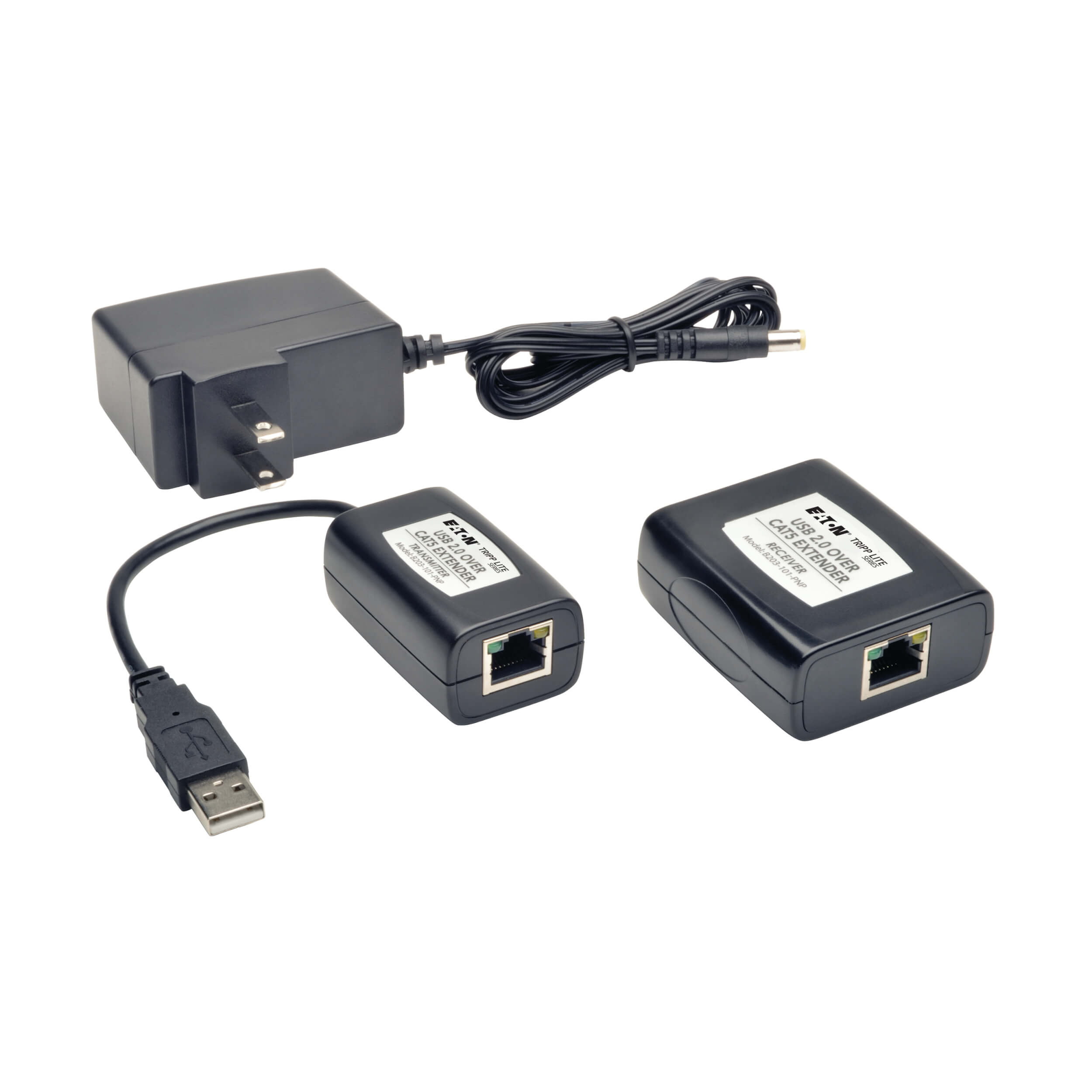 1-Port Plug-and-Play USB 2.0 over Cat5 Cat6 Extender Kit | Eaton