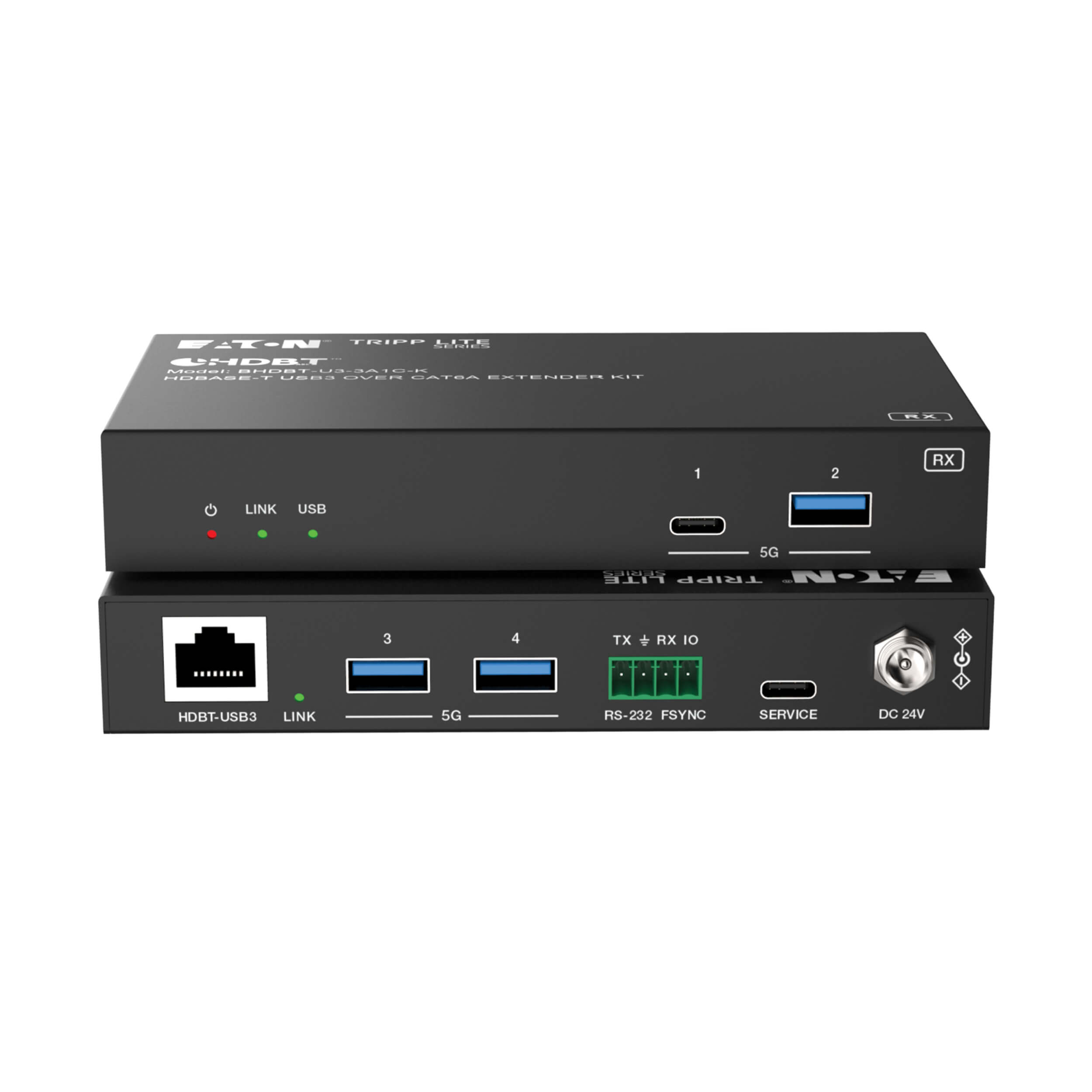 HDBase-T USB3 over Cat6a Extender, Dual Host Switching, 328ft | Eaton