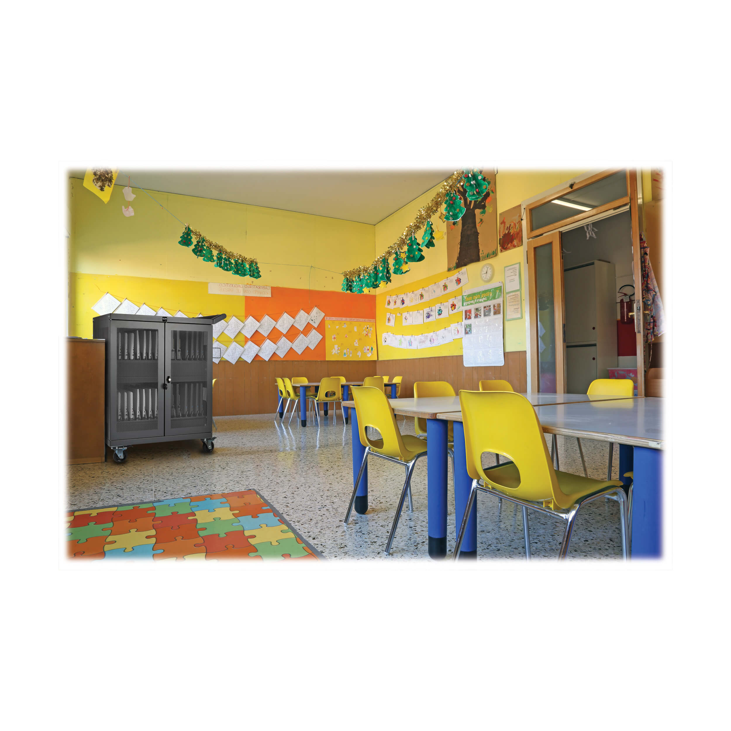 Multi-Device Charging Cart, 32 Slots, 120V, Black | Eaton