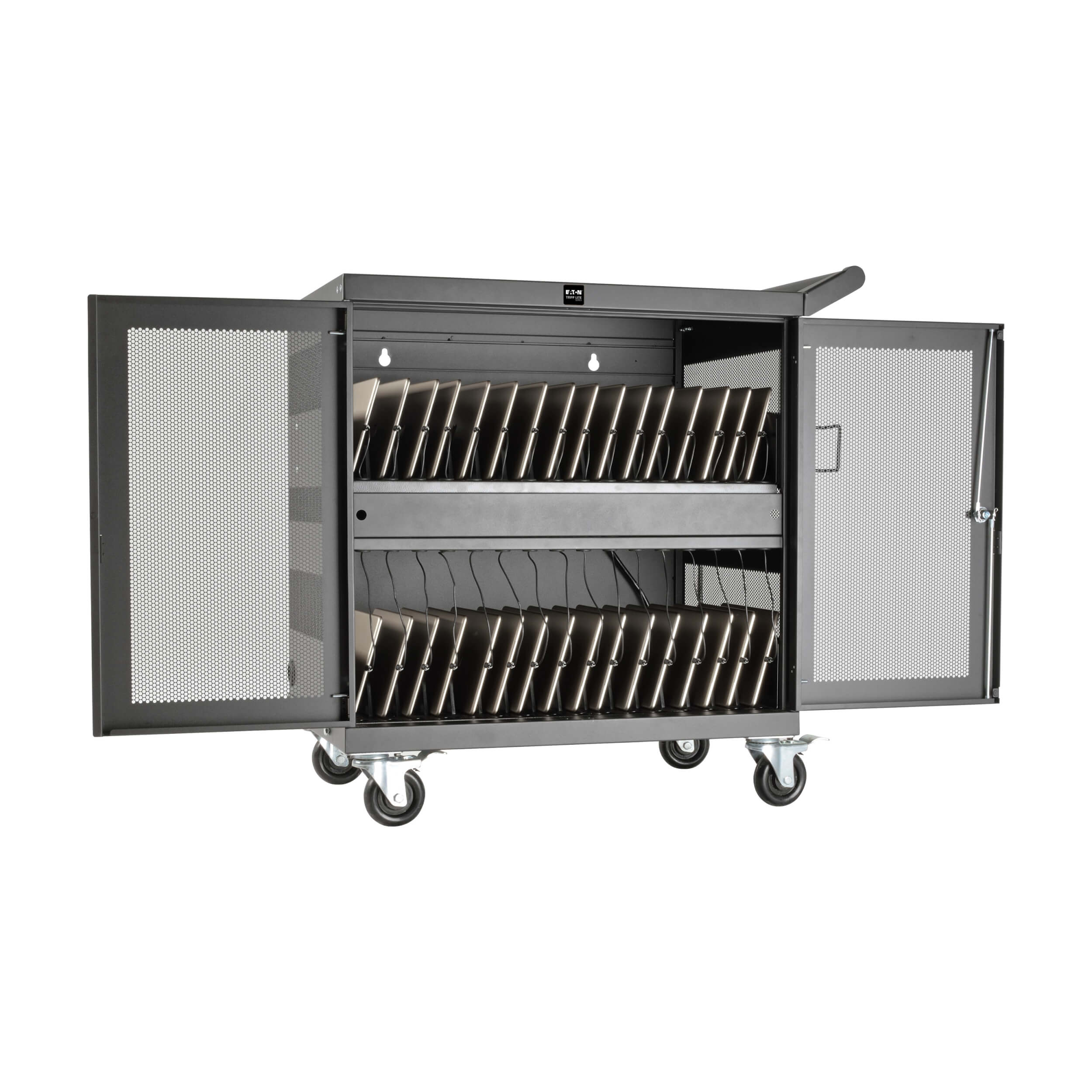 Multi-Device Charging Cart, 32 USB Ports, iPad, Tablets, 120V, Black ...