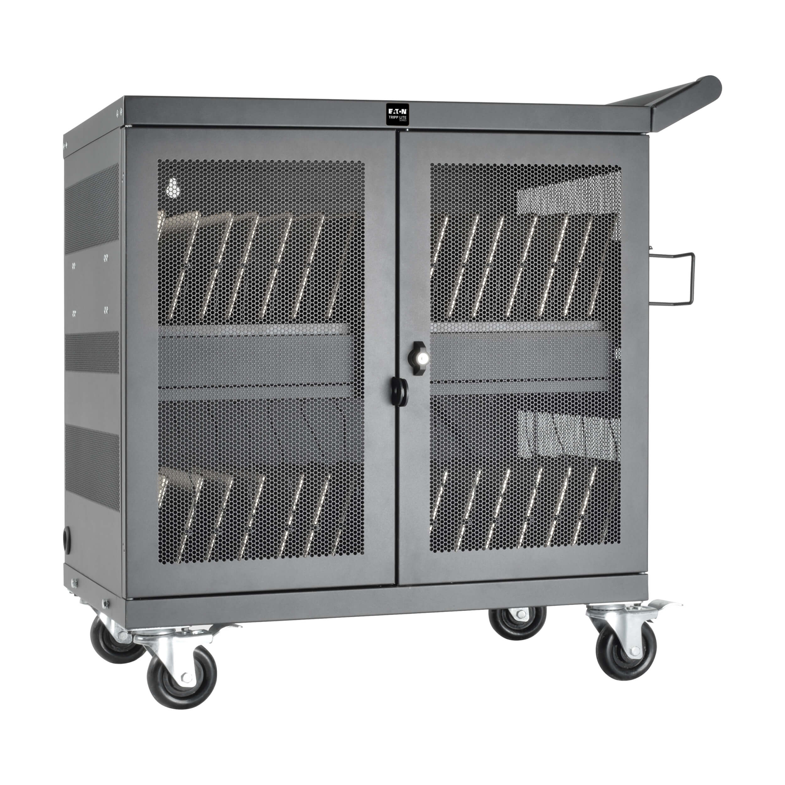 Multi-Device Charging Cart, 32 USB Ports, iPad, Tablets, 120V, Black ...