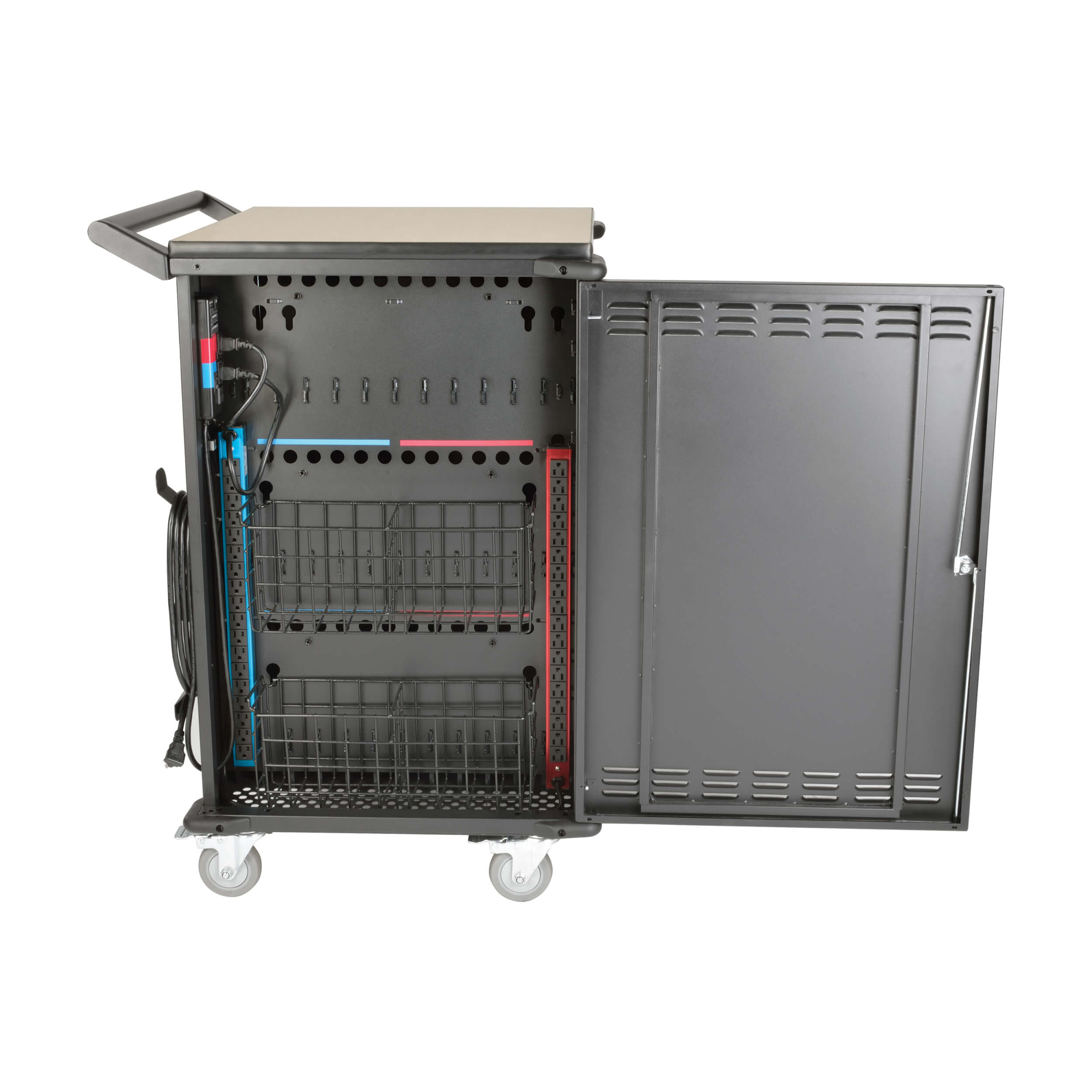 Multi-Device Charging Cart, 36 Slots, Chromebooks, Laptops 120V, Black ...