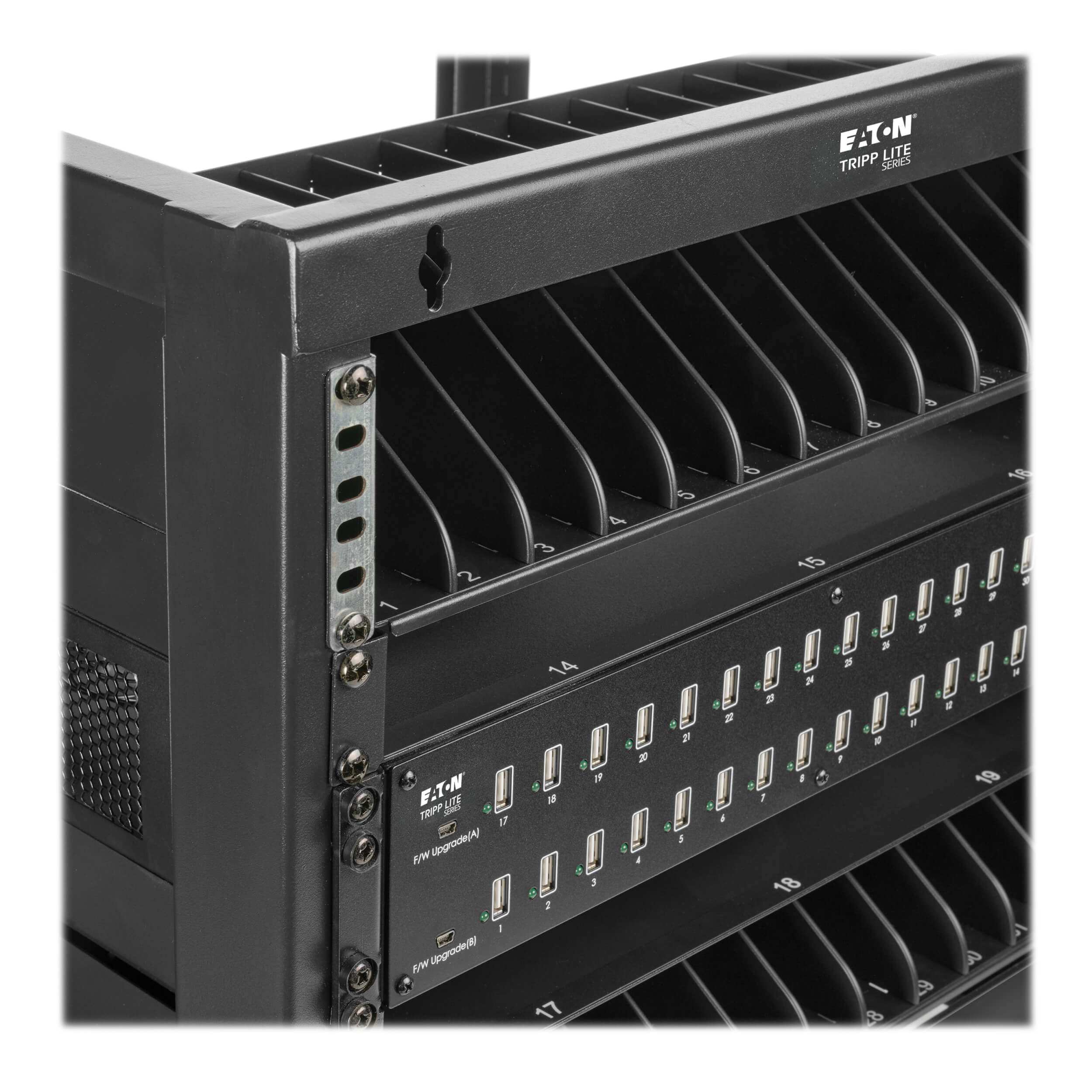 Open Frame Charging Station, 32 Zebra Devices, USB, 120V, 5-15P | Eaton