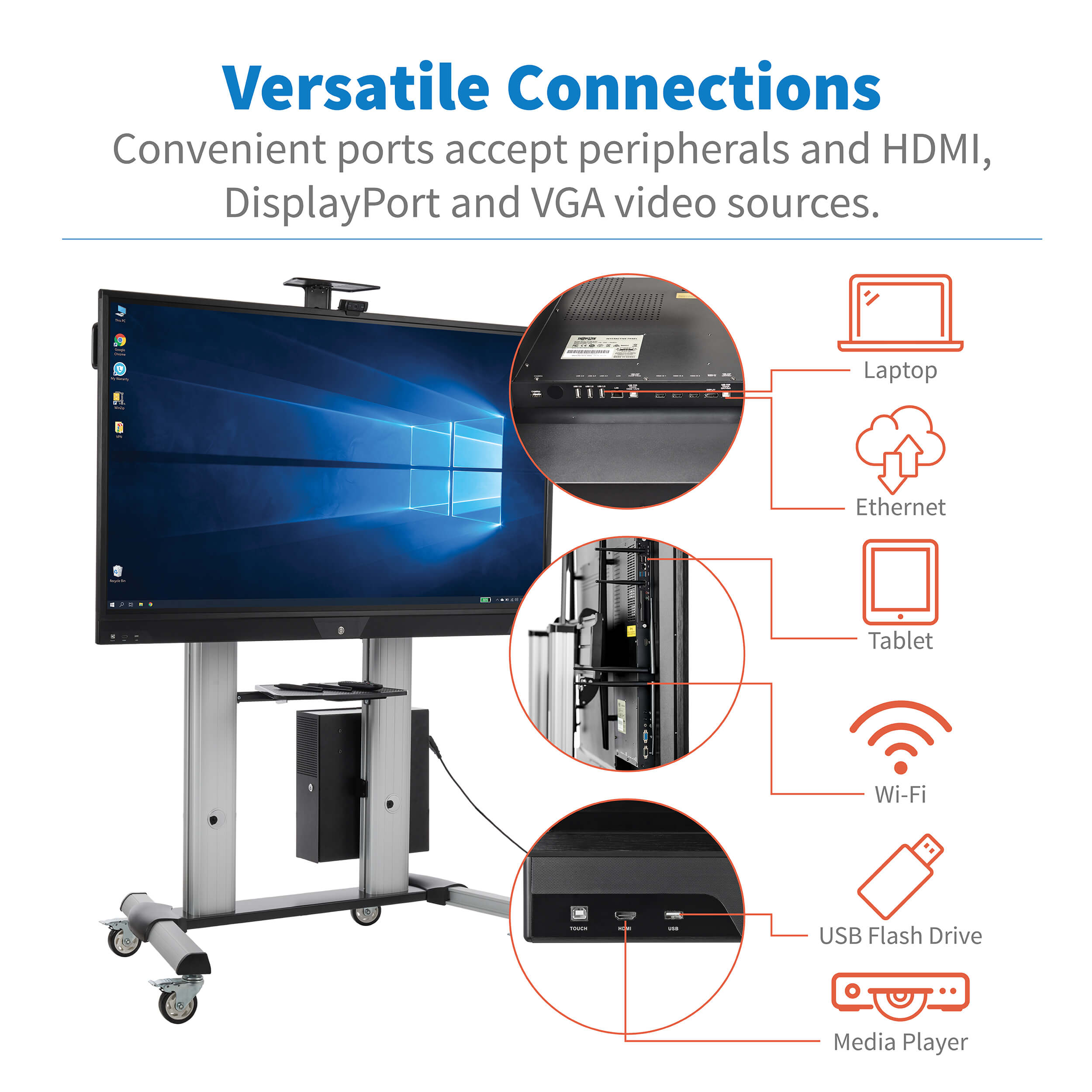 Mobile Interactive Touchscreen Display with Built-In PC | Eaton Tripp Lite