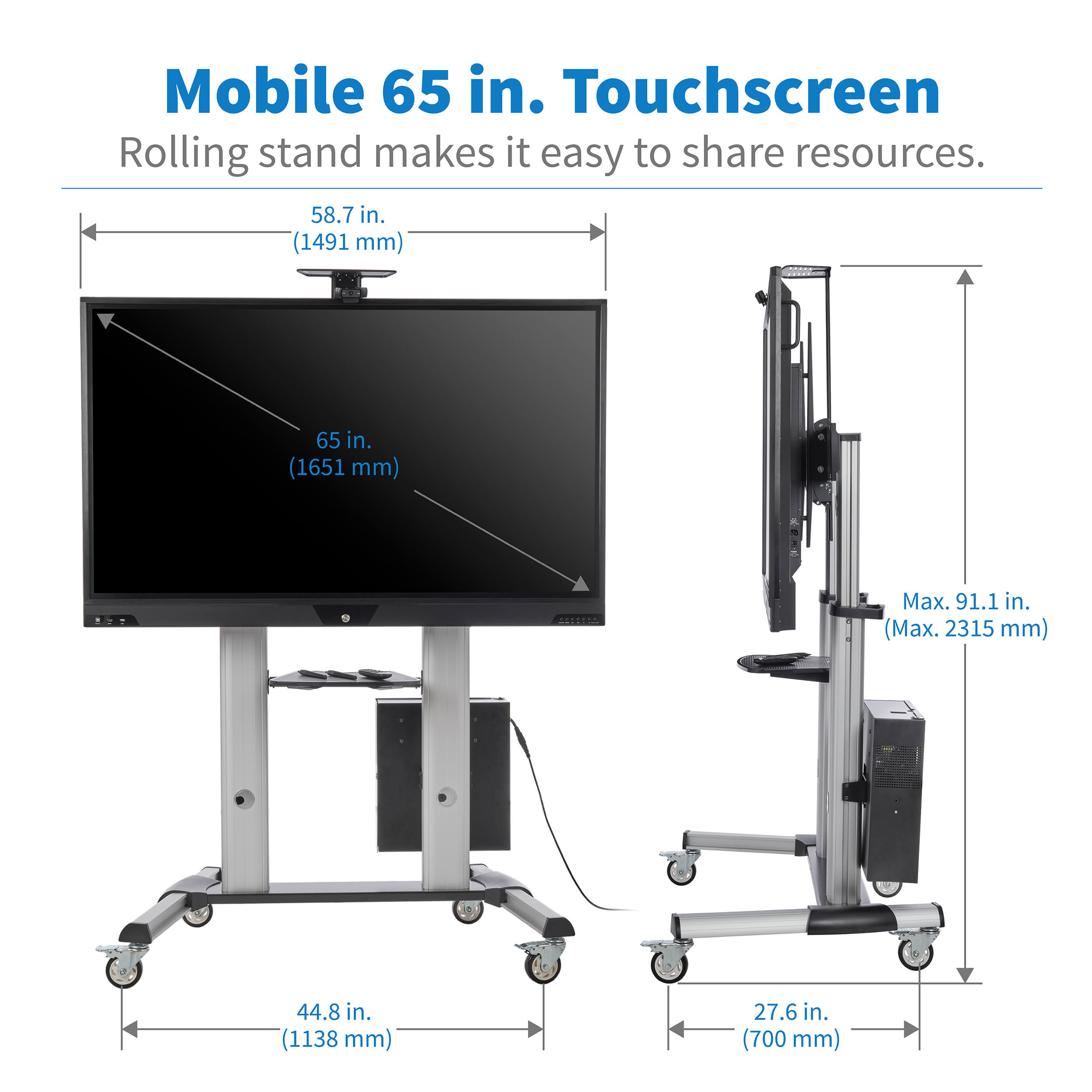 Mobile Interactive Touchscreen Display with Built-In PC | Eaton Tripp Lite