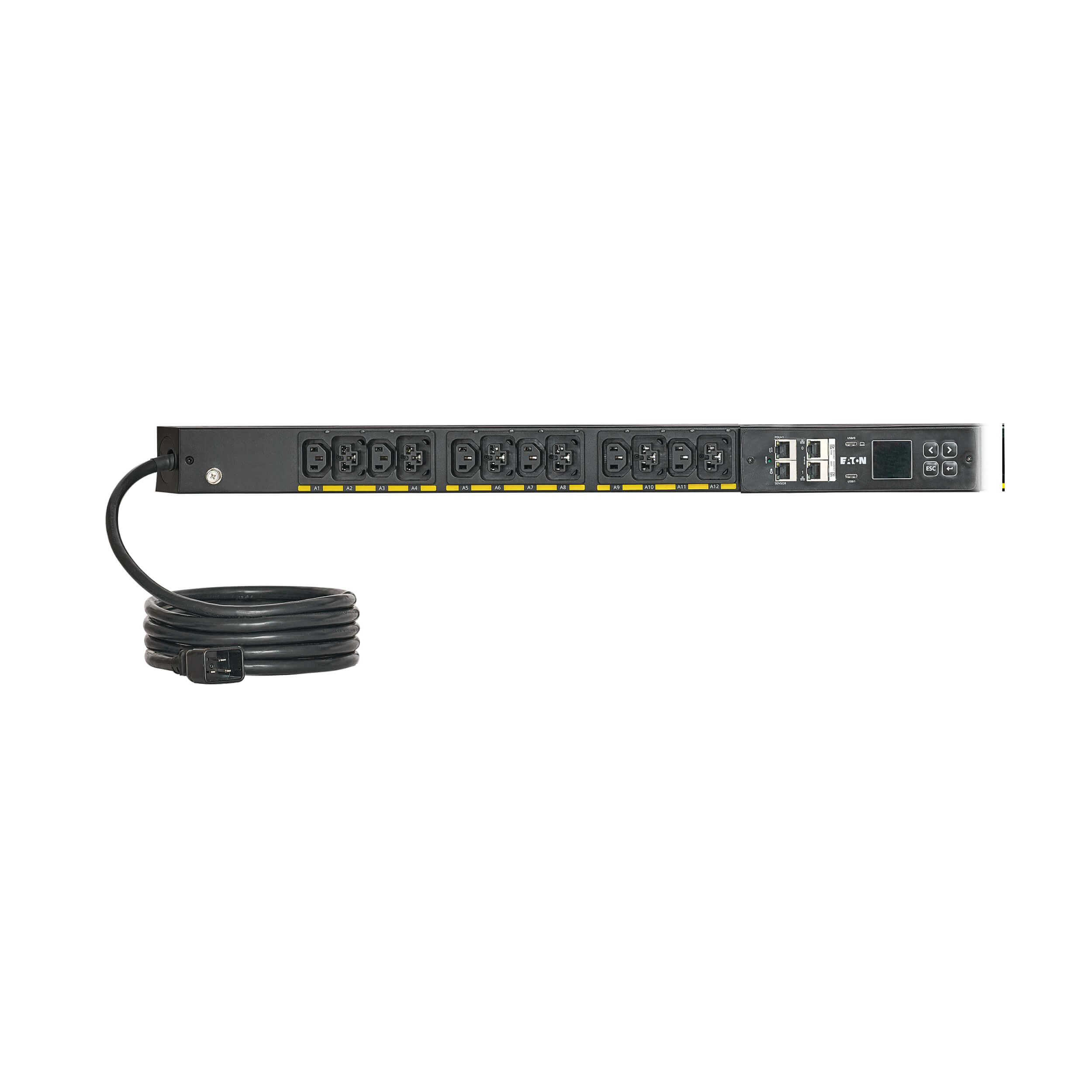 Single-Phase Managed Rack PDU, 100V, 240V, 24 Outlets, 16A, 3800W, 0U ...