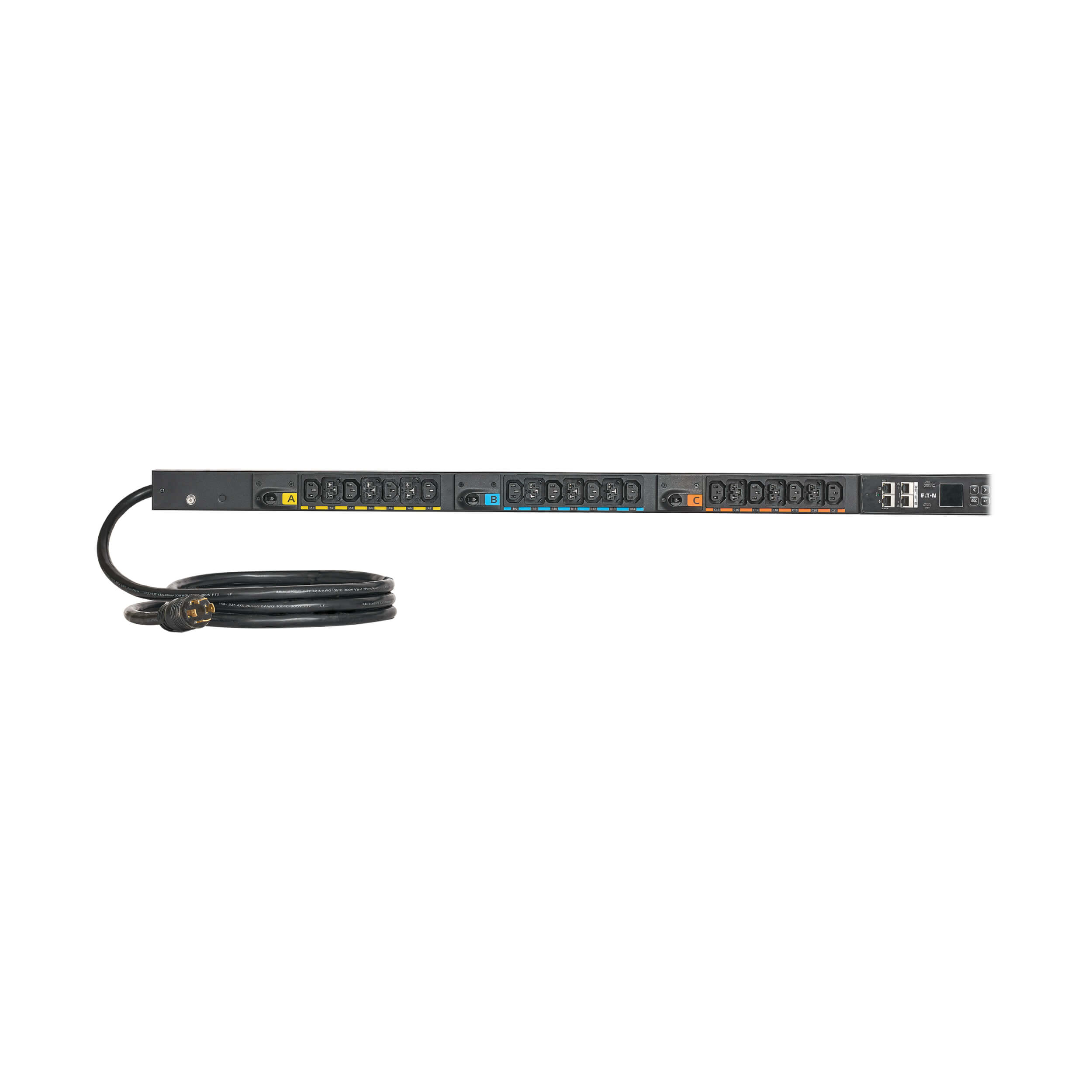 3-Phase Metered Rack PDU, 208V, 42 Outlets, 24A, 8600W, 0U | Eaton