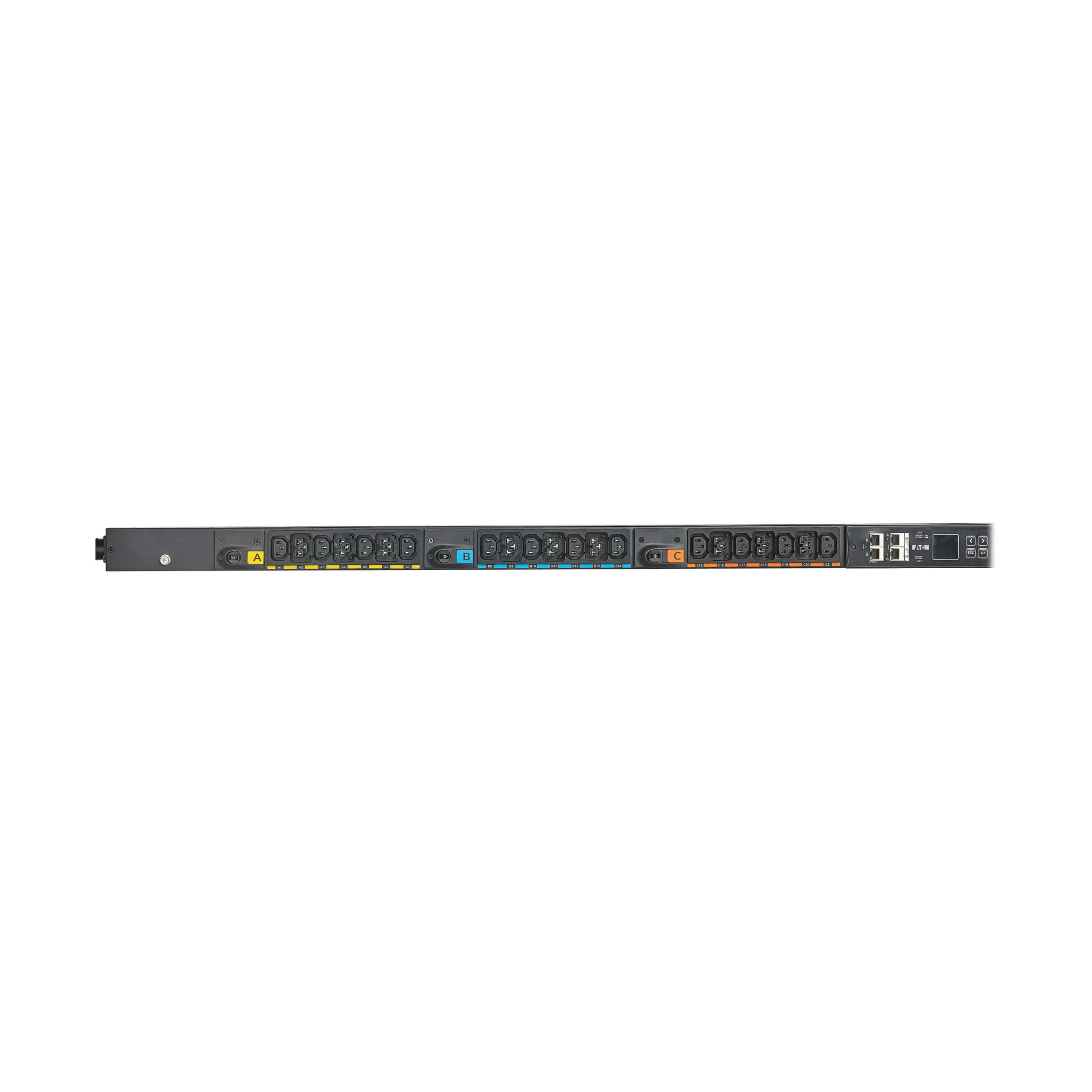 Universal-Input Metered PDU, 5kW to 23kW, 42 Outlets, End-Entry Input ...
