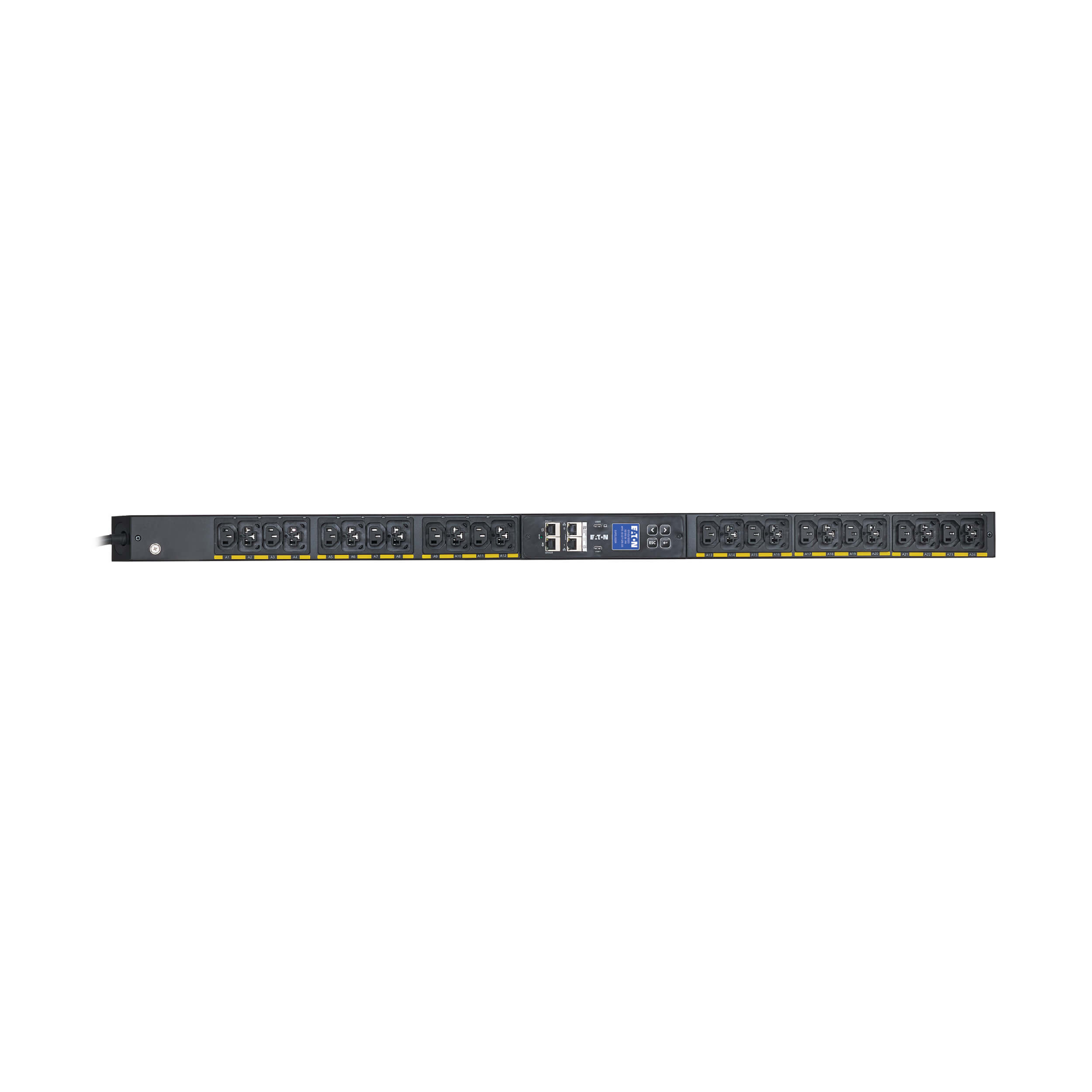Single-Phase Metered Rack PDU, 100V, 240V, 24 Outlets, 16A, 3800W, 0U ...