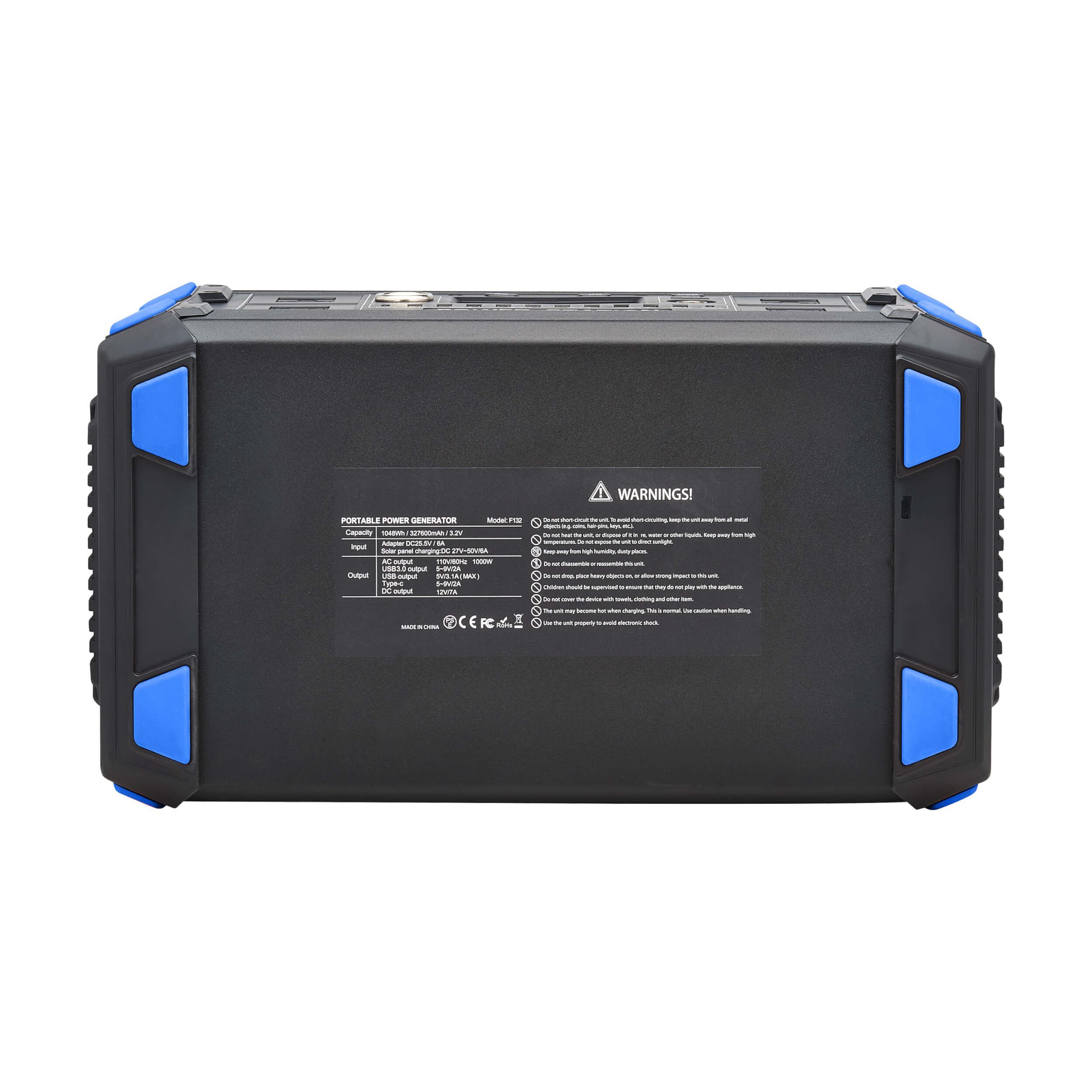 Portable Power Station, 1000W, Lithium-Ion, AC, DC Outlets, USB ...