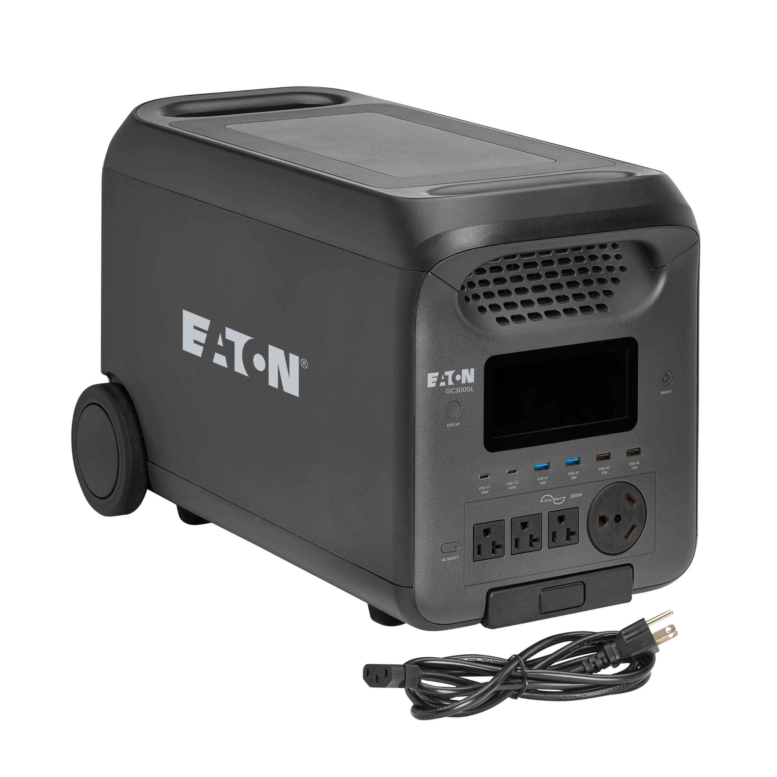 Portable Power Station, 3000W, Lithium-ion, AC, DC Outlets, USB ...