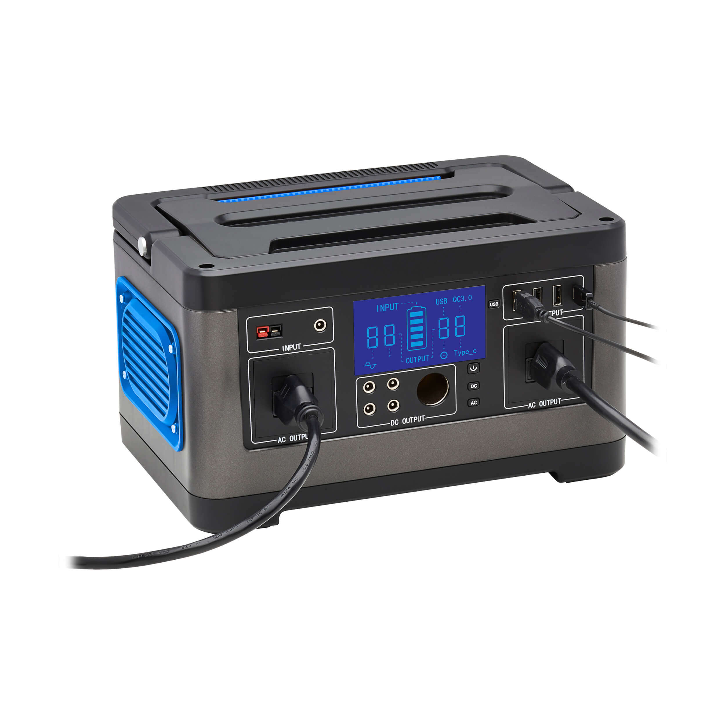Portable Power Station, 500W, Lithium-Ion, AC, DC Outlets, USB Charging ...