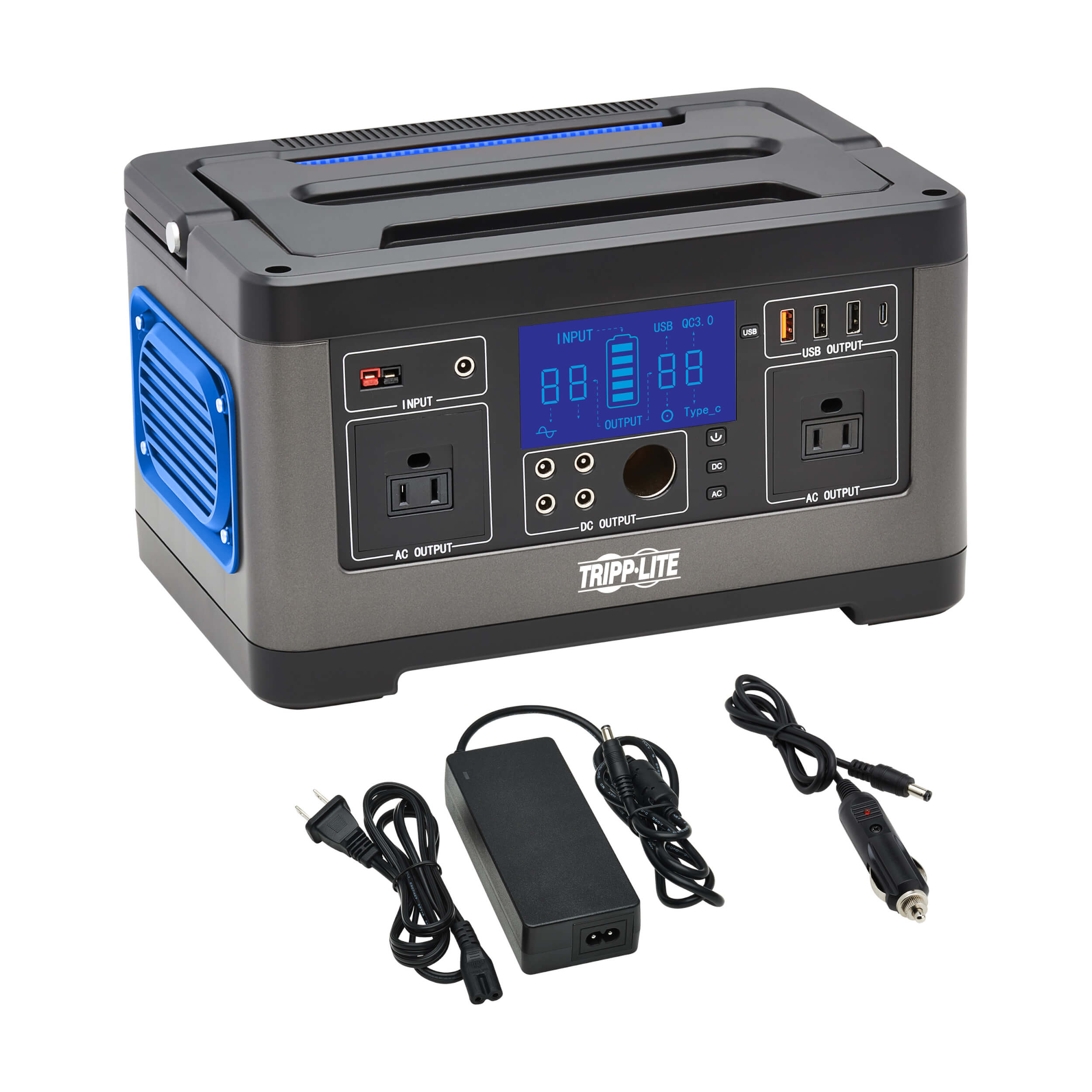 Portable Power Station, 500W, Lithium-Ion, AC, DC Outlets, USB Charging ...