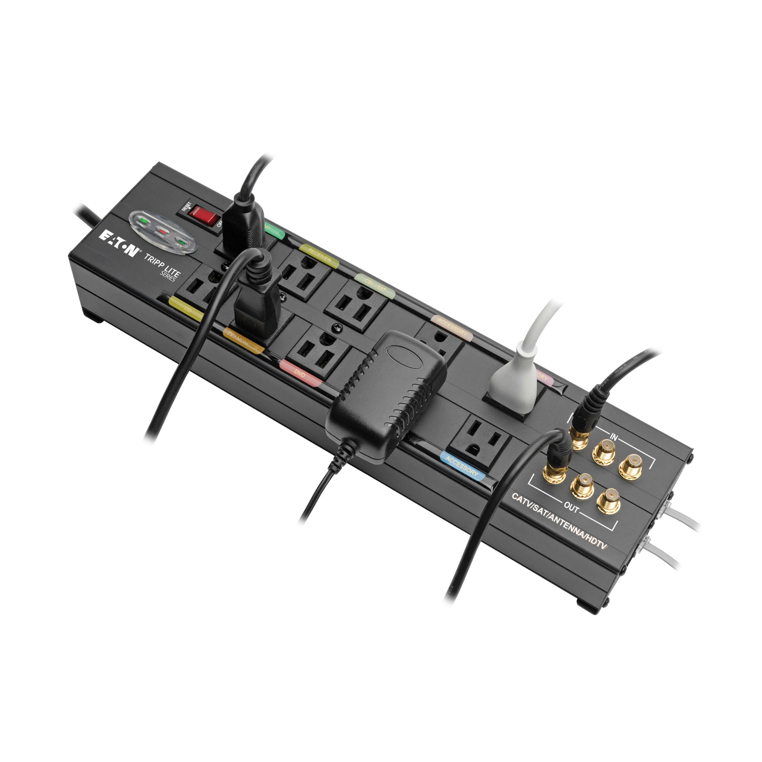 Isobar Surge Protector, 10 Outlet, 3840 Joules, Metal Case | Eaton