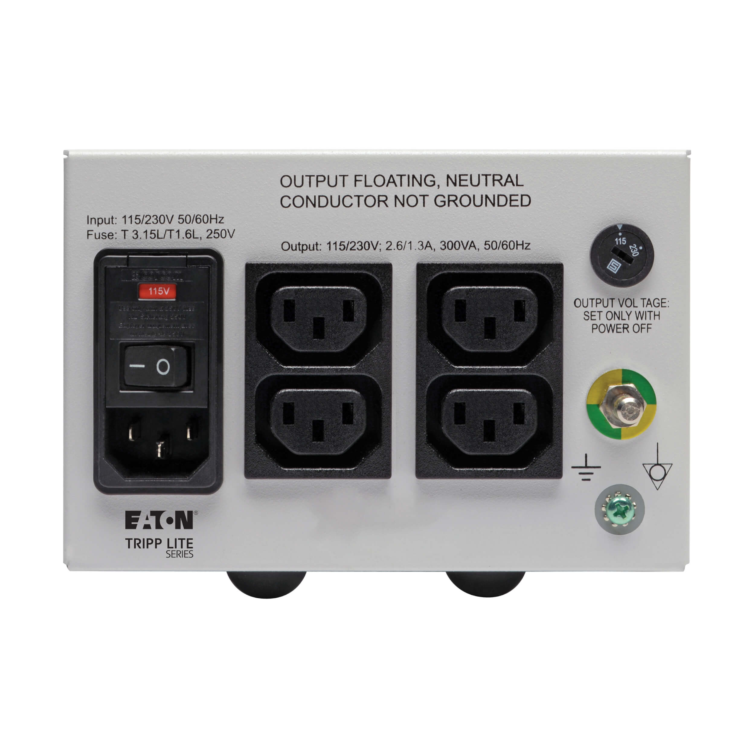 Hospital-Grade Isolation Transformer, 300W, 4 Outlet, C14/C13 | Eaton