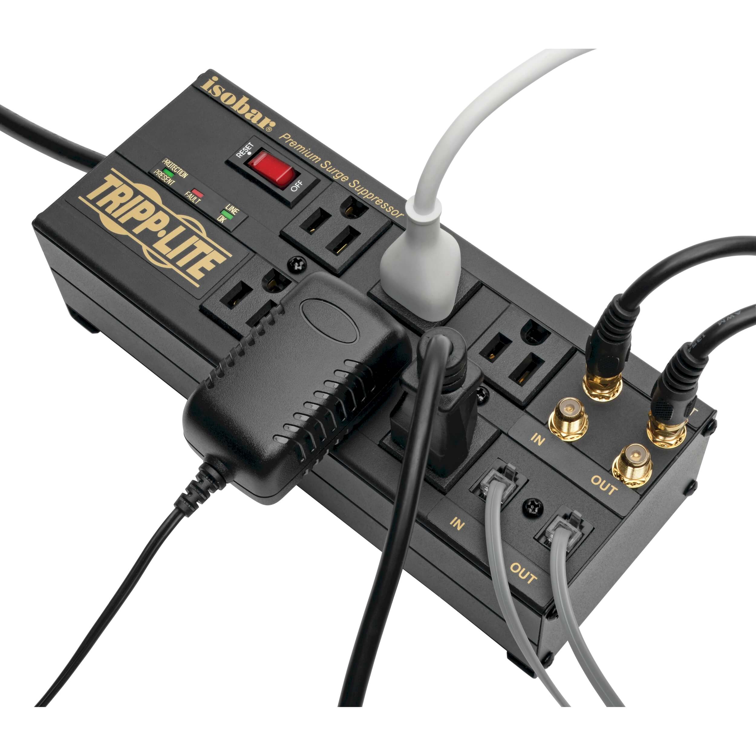 Isobar Surge Protector, 6 Outlet, 3300 Joules, Metal, LED | Eaton