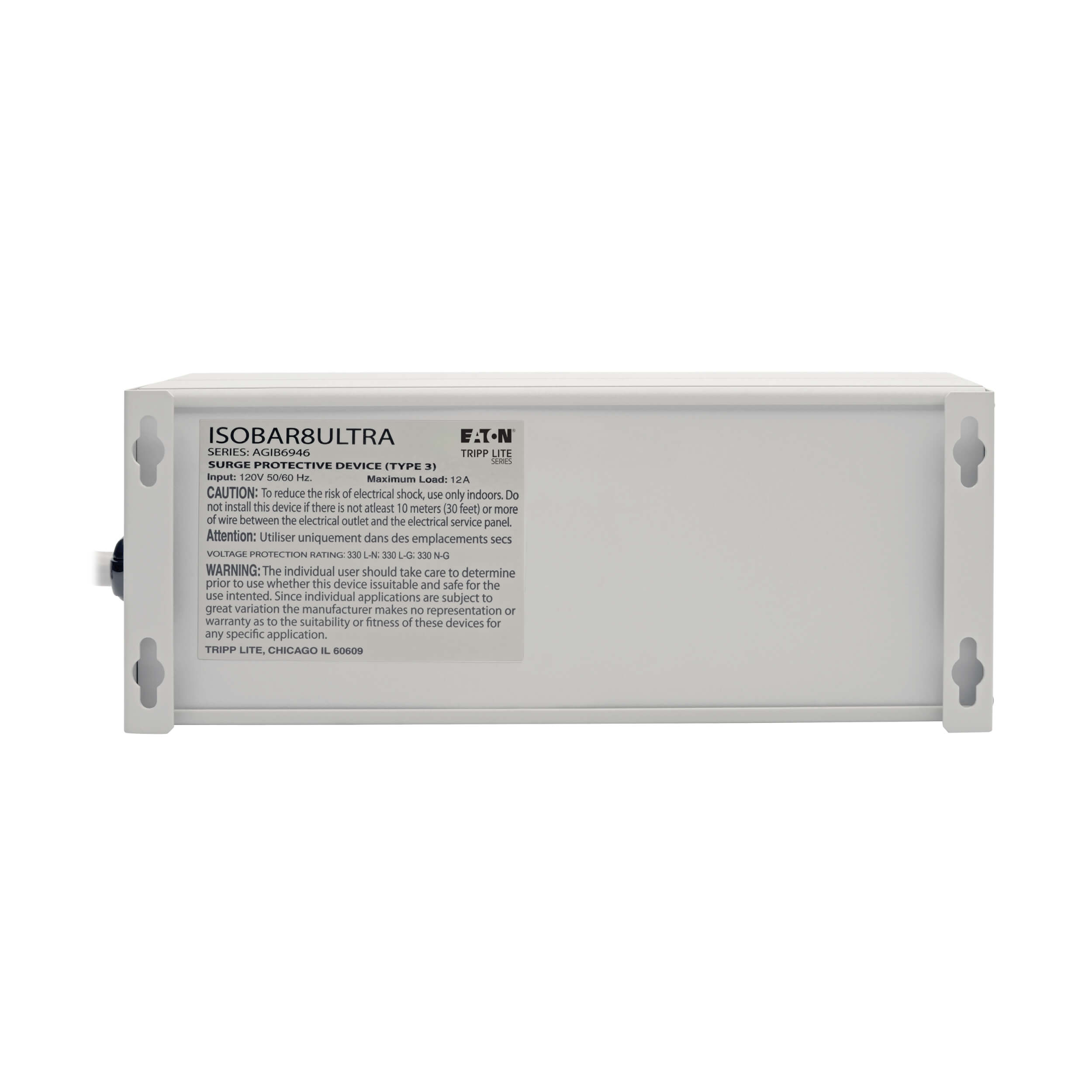 Isobar Surge Protector, 8 Outlet, 3840 Joules, Metal Case | Eaton