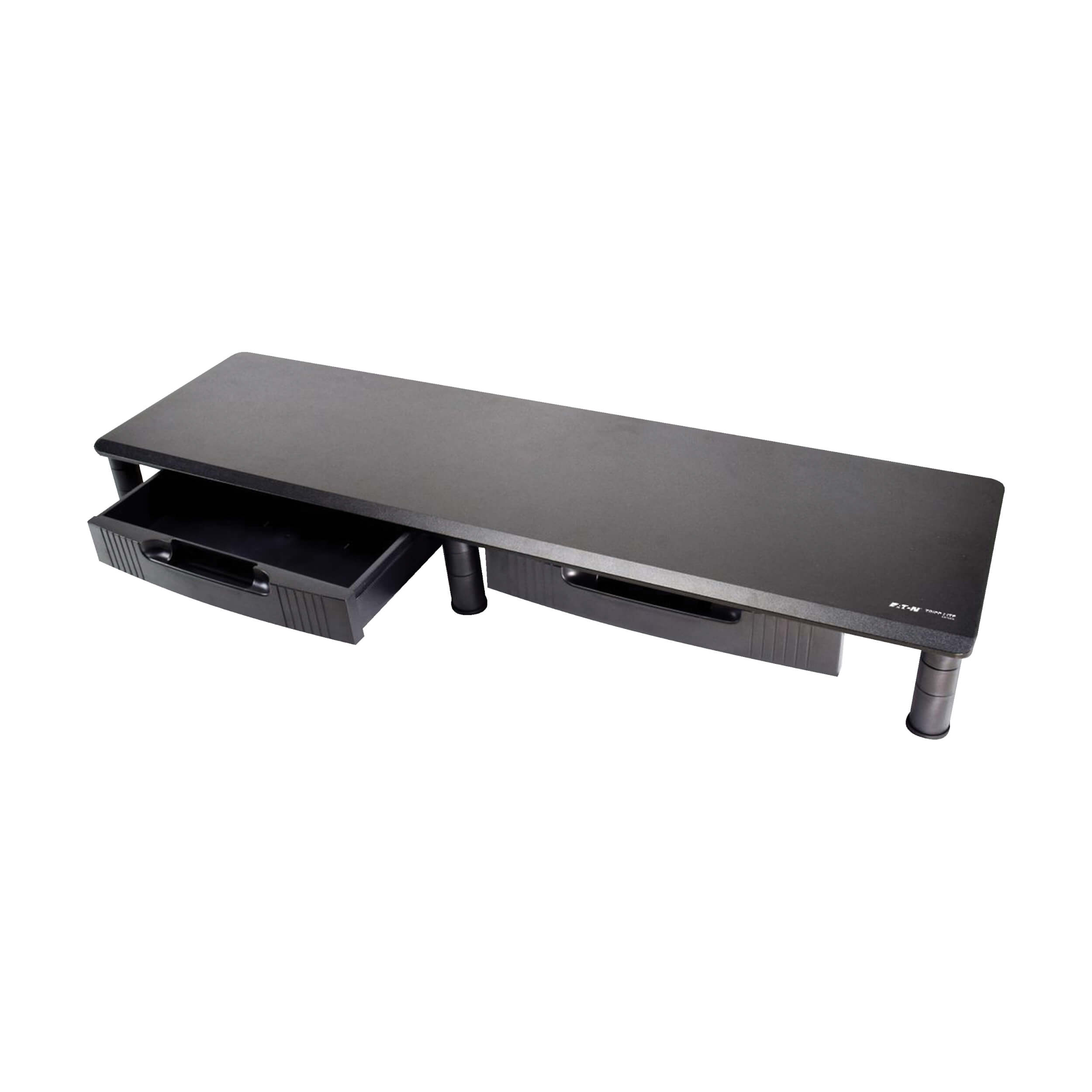 Desktop Dual Monitor Riser with Drawers, Adjustable Height, TAA | Eaton